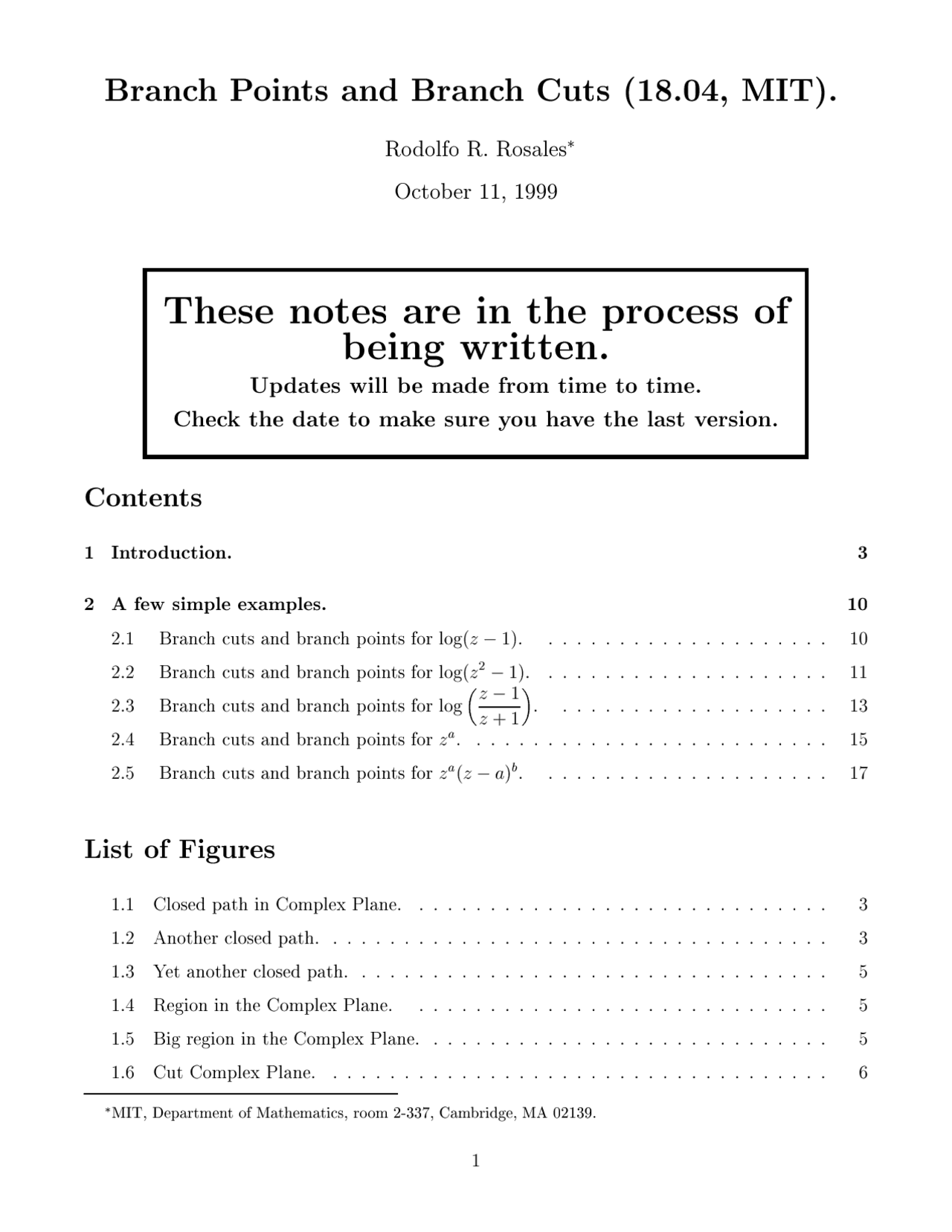 Branch Points And Branch Cuts 1804 Mit Schemes And Mind Maps