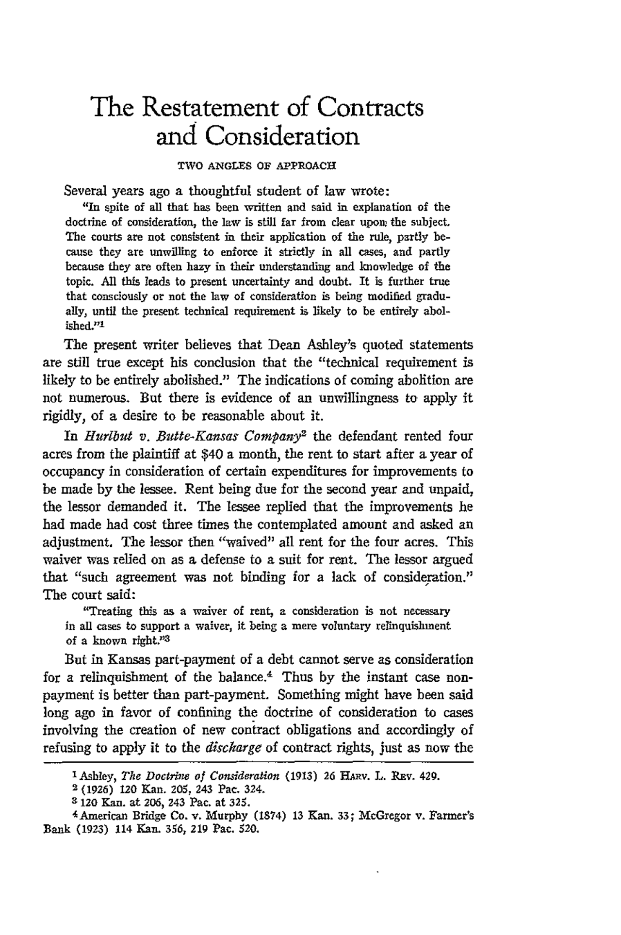 The Restatement Of Contracts And Consideration Summaries Contract Law