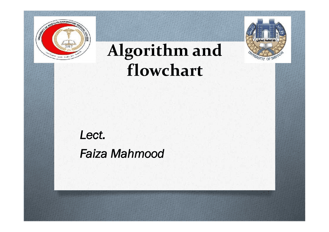 Algorithm And Flowchart Exercises Computer Programming Docsity