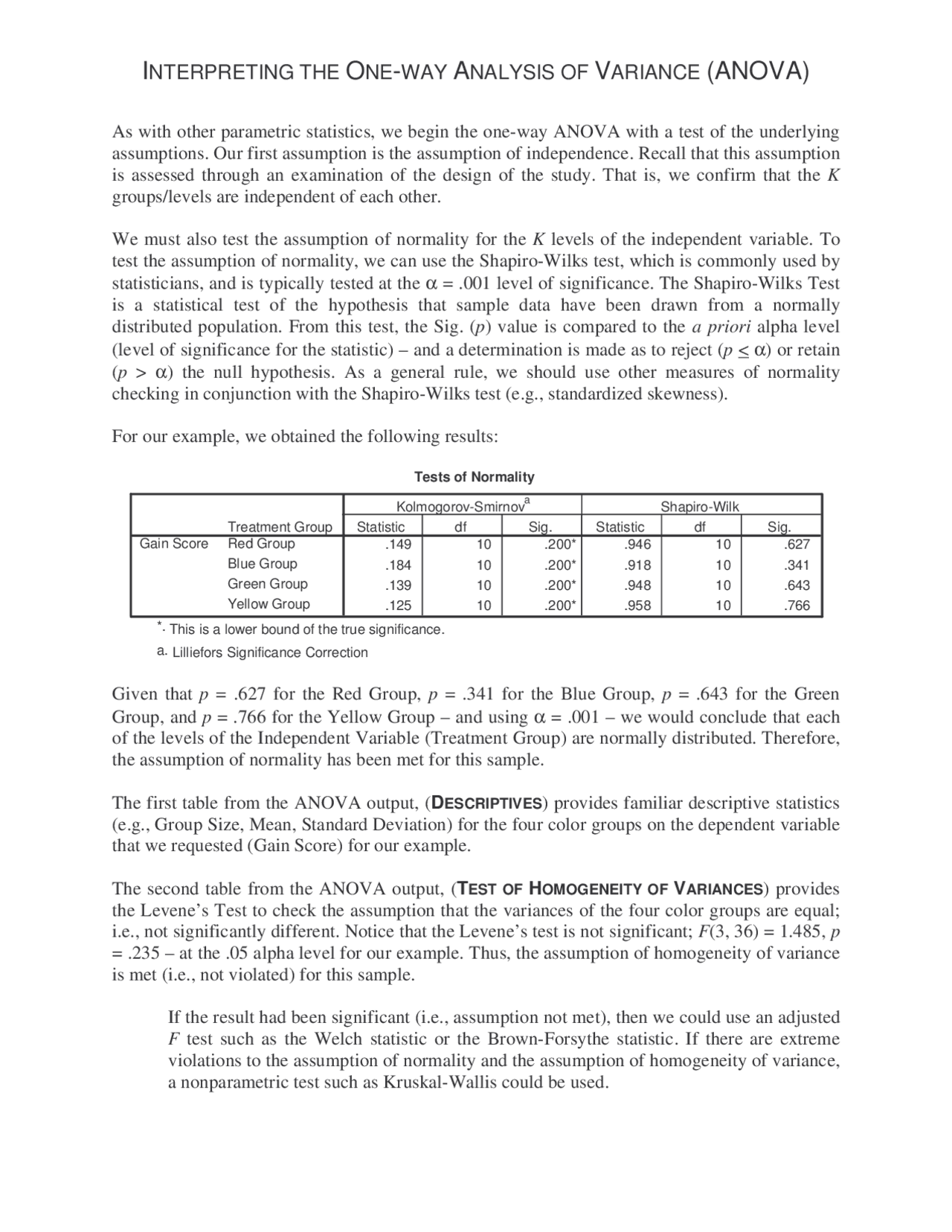 Interpreting the one-way analysis of variance (anova) | Study notes ...