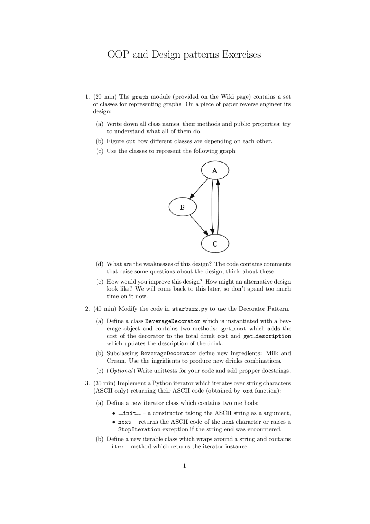 OOP & Design Patterns: Graph Design, Decorator Pattern, String Iterator, Travel Planning | Study ...