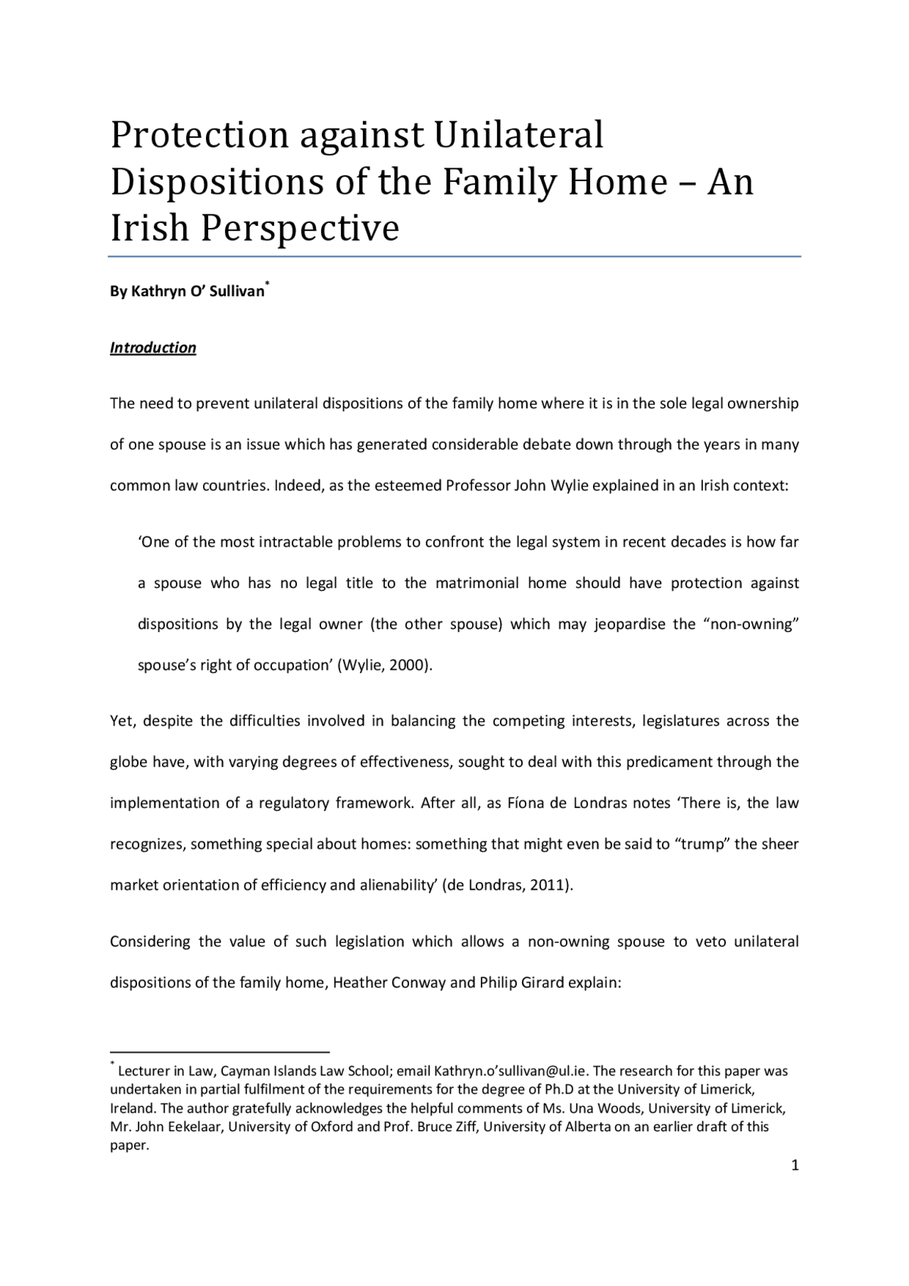 Protection against Unilateral Dispositions of the Family Home | Schemes ...