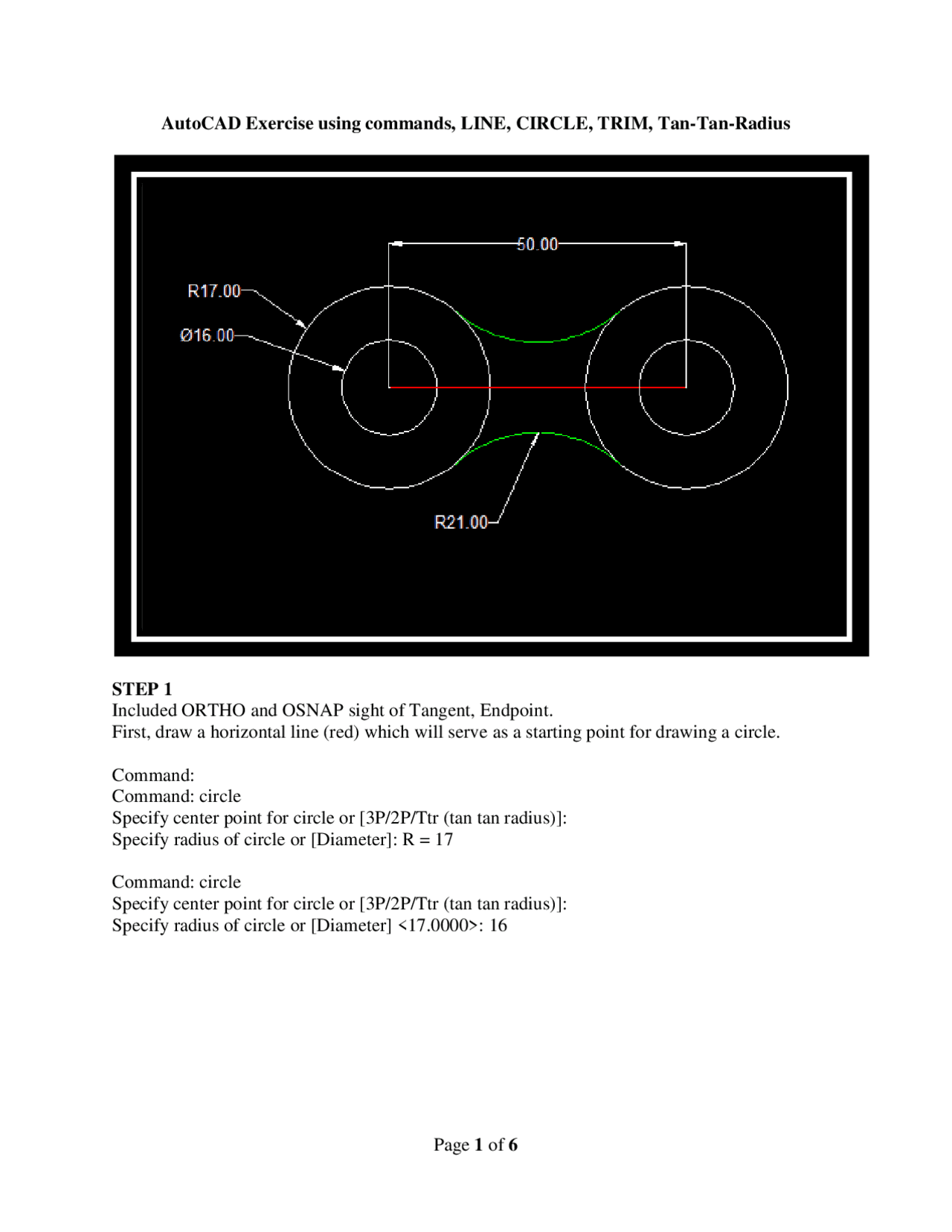 Autocad Exercise Using Commands Line Circle Trim Summaries Control Systems Docsity