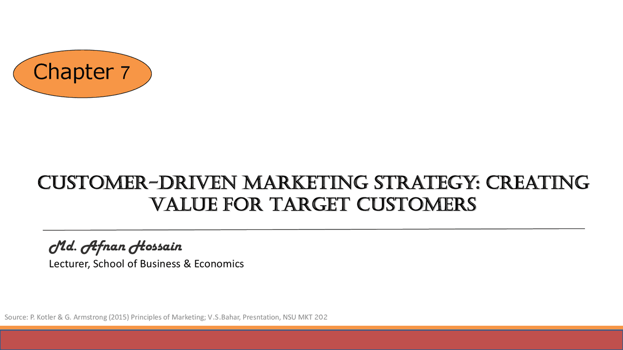 Customer Driven Marketing Strategy Creating Value For Target