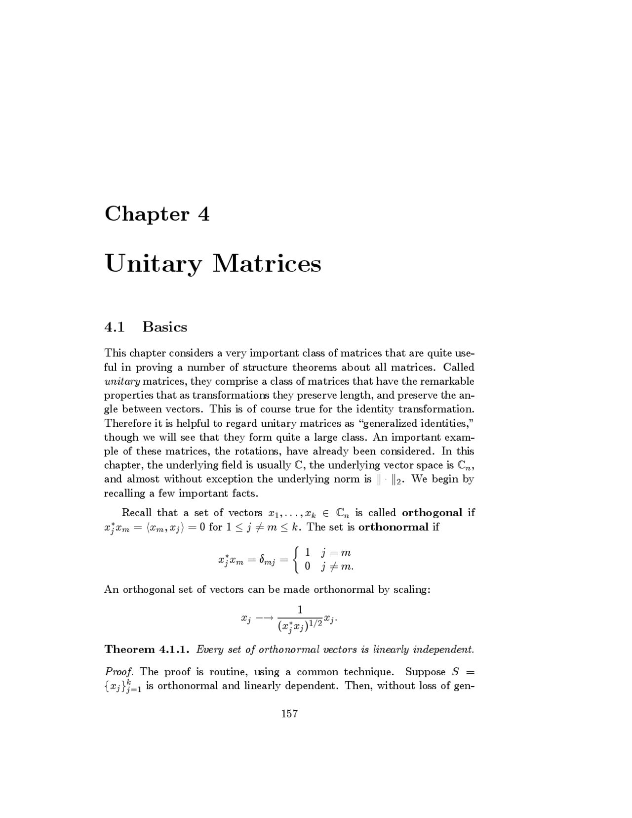 Unitary Matrices | Lecture notes Construction - Docsity