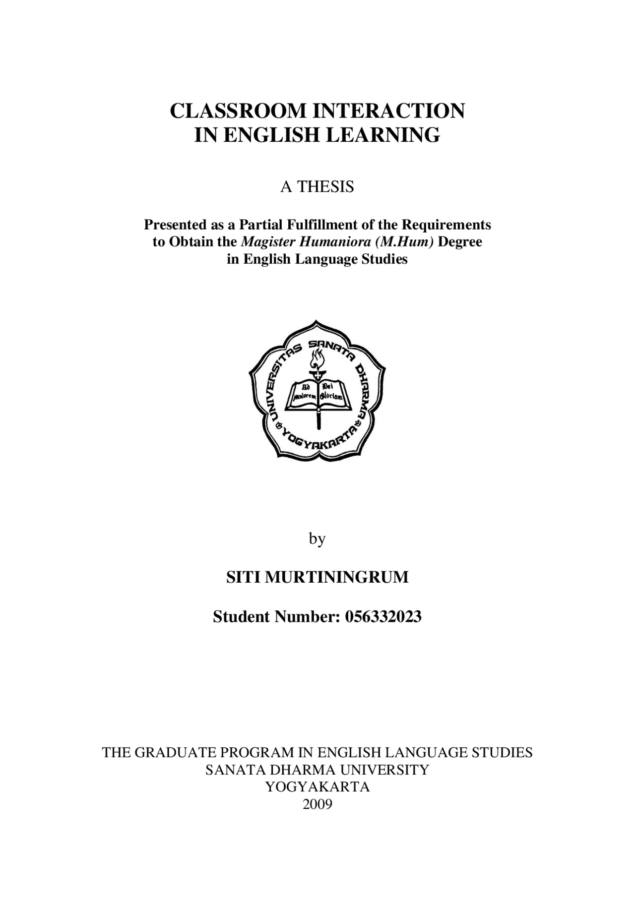 Classroom Interaction In English Learning Lecture Notes English Docsity