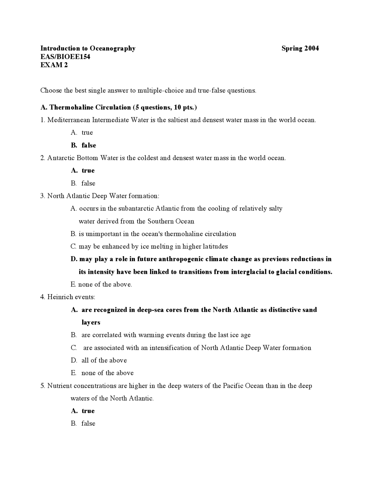 Introduction To Oceanography Schemes And Mind Maps Biology Docsity