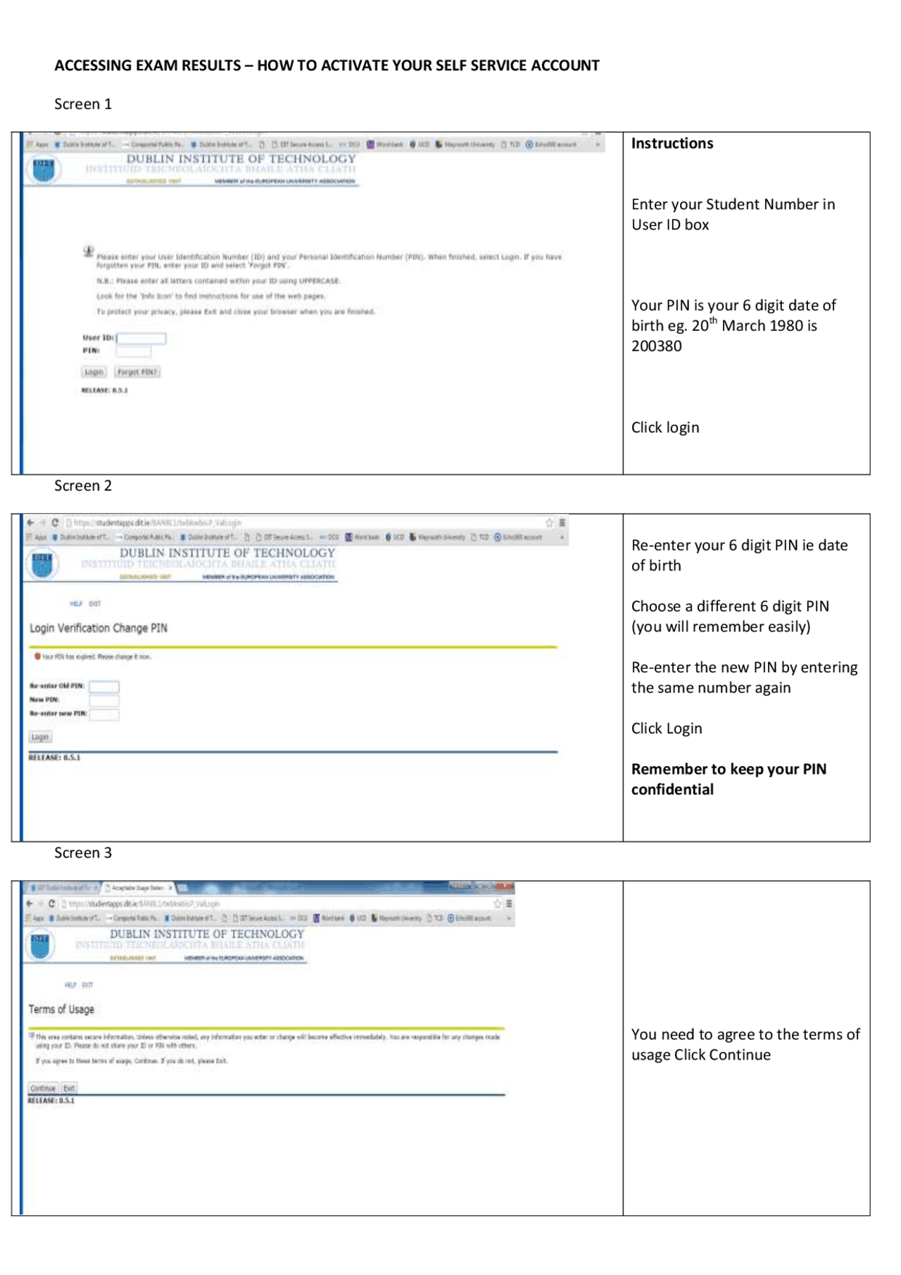 Accessing Exam Results: Activating Self-Service Account | Exercises ...