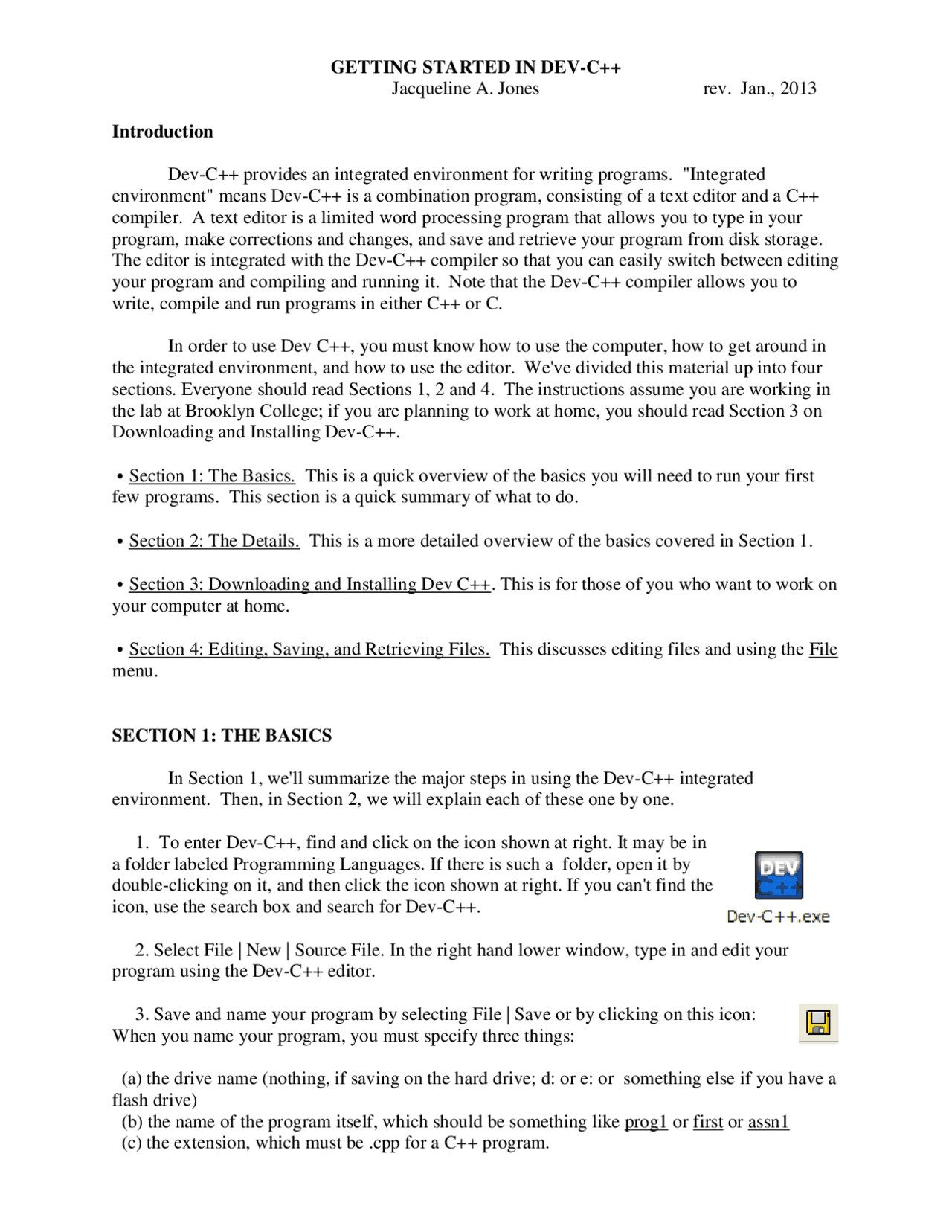 Getting Started in Dev-C++ | Study notes Printing | Docsity