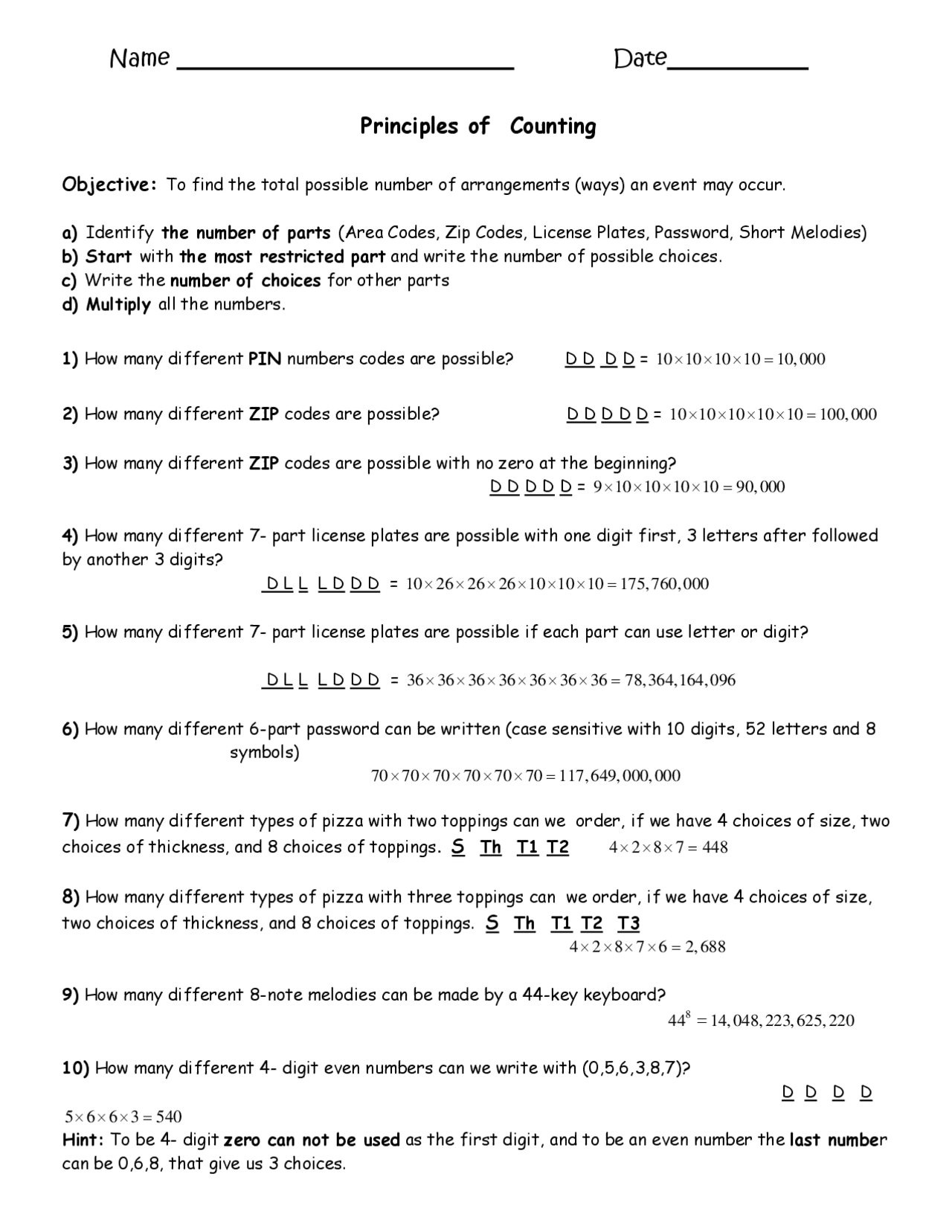 Fundamental Counting Principle, Factorials, Permutations Intro ...