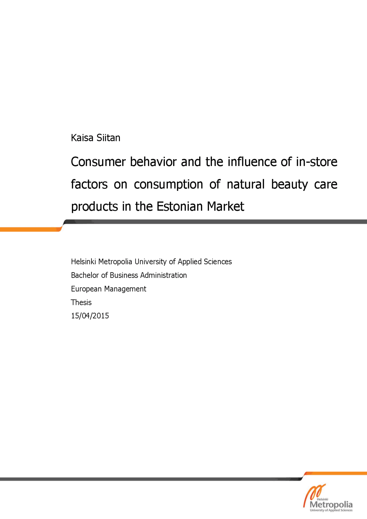 Consumer Behavior And The Influence Of In Store Factors On Slides
