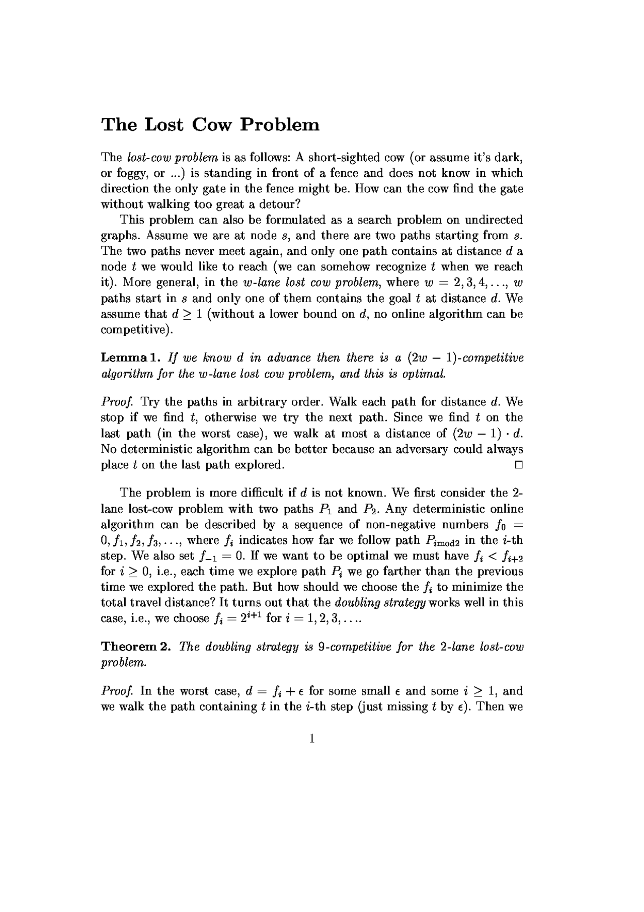 The Lost Cow Problem | Lecture notes Financial Economics | Docsity