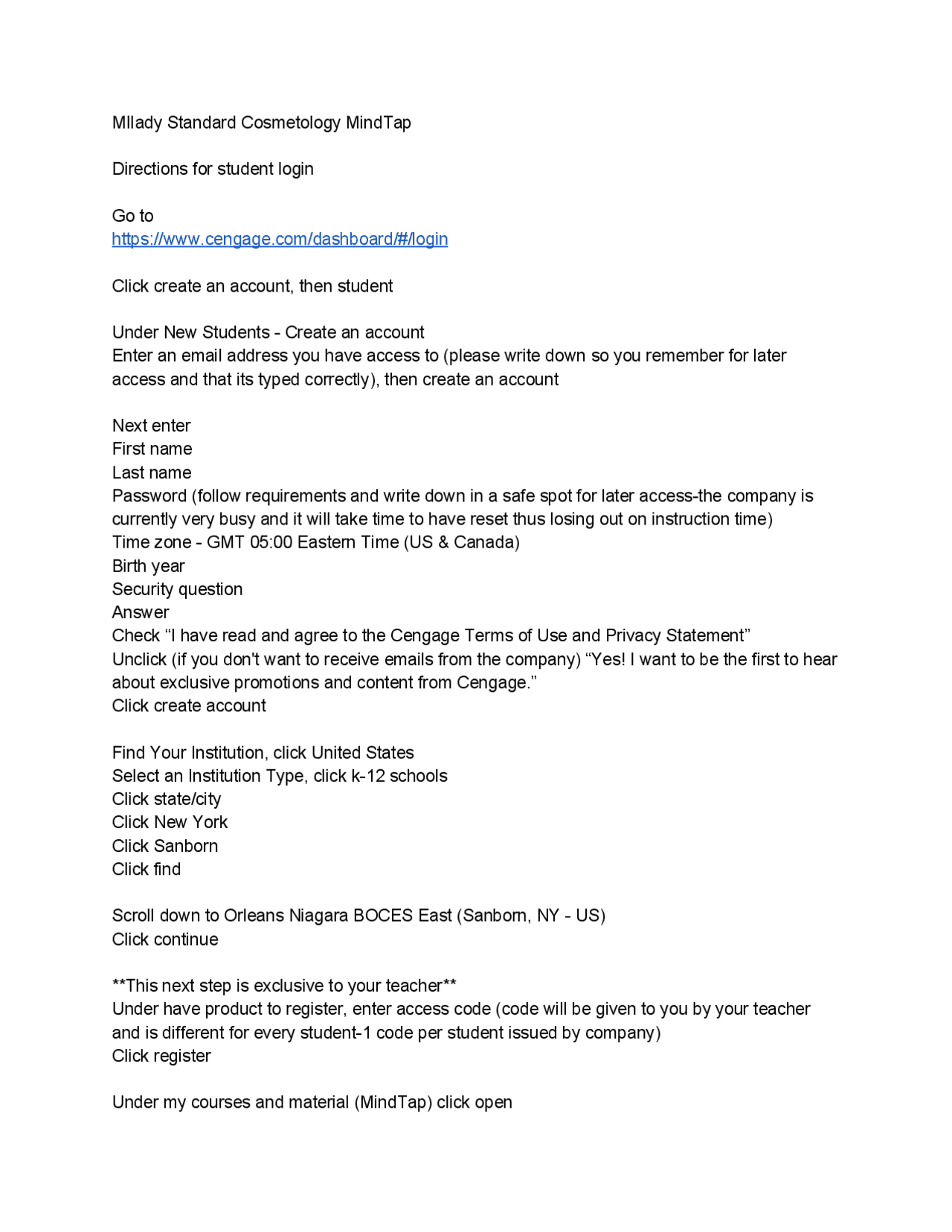 MIlady Standard Cosmetology MindTap Directions for student ... | Exams ...