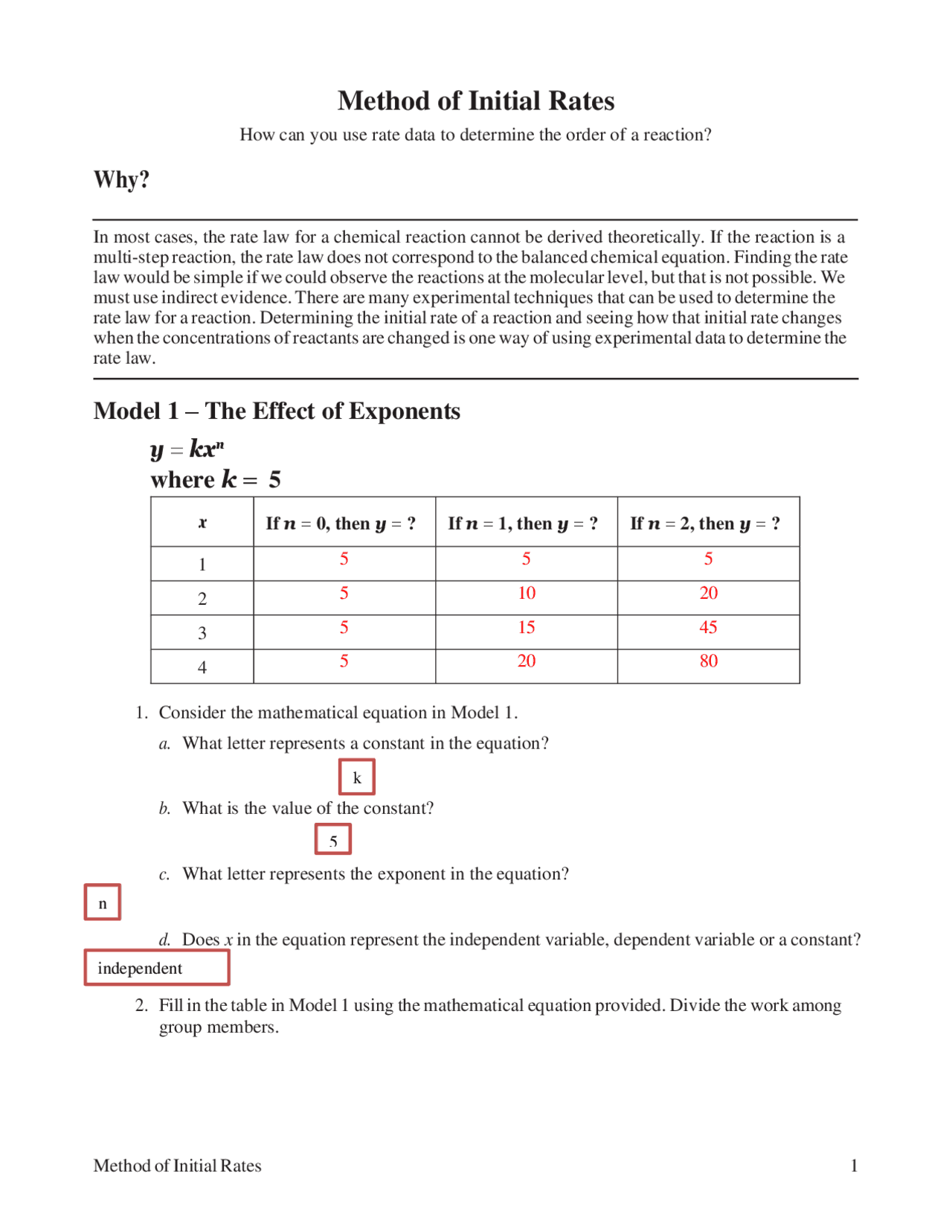 Method Of Initial Rates Lecture Notes Law Docsity