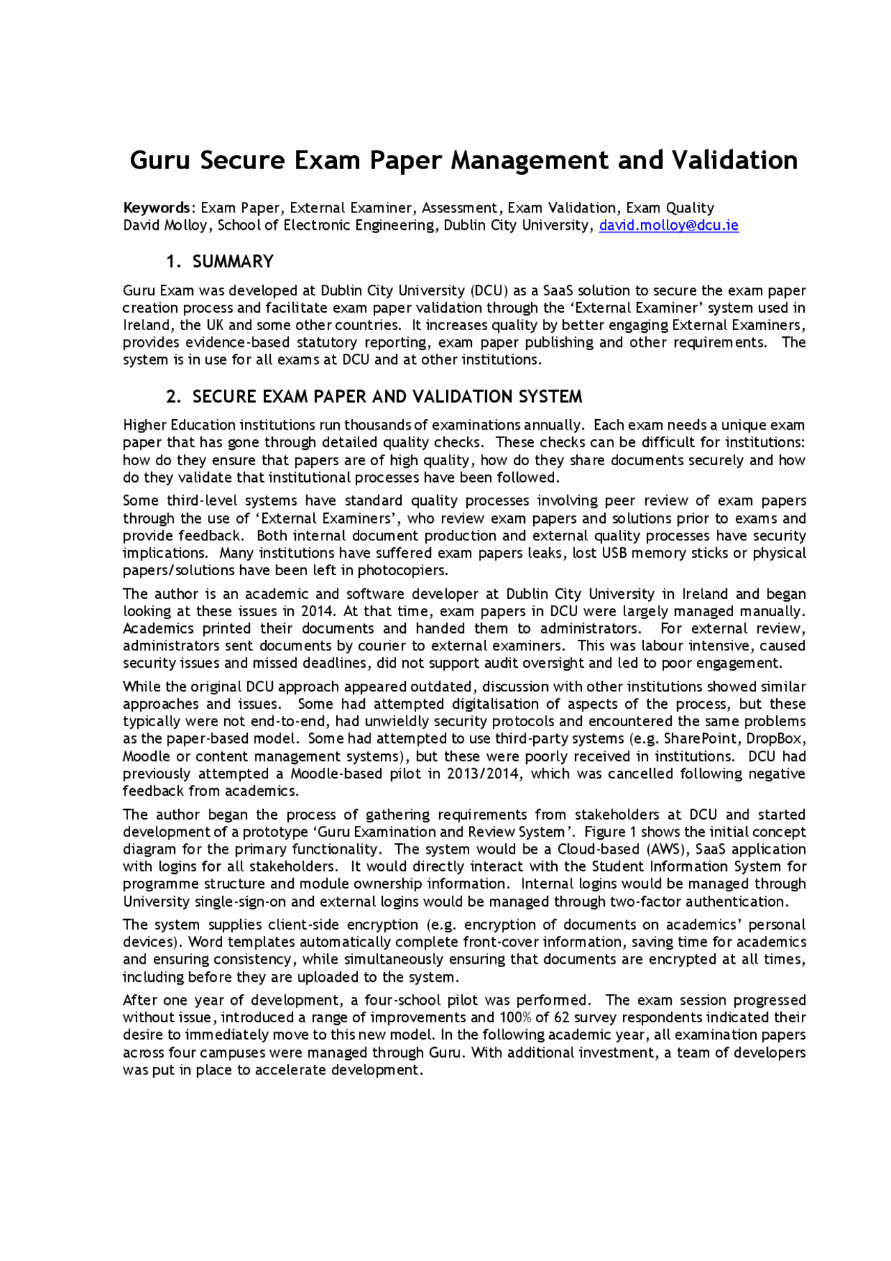 Guru Secure Exam Paper Management And Validation Lecture Notes