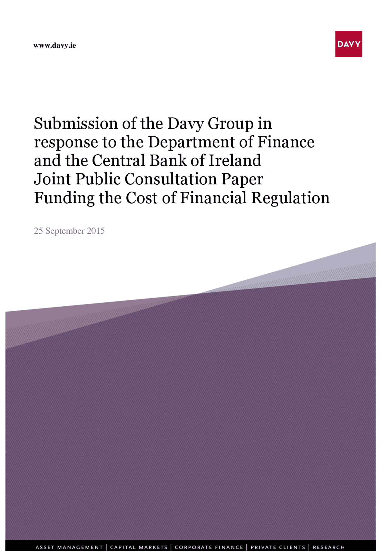 Submission of the Davy Group in response to the Department ...