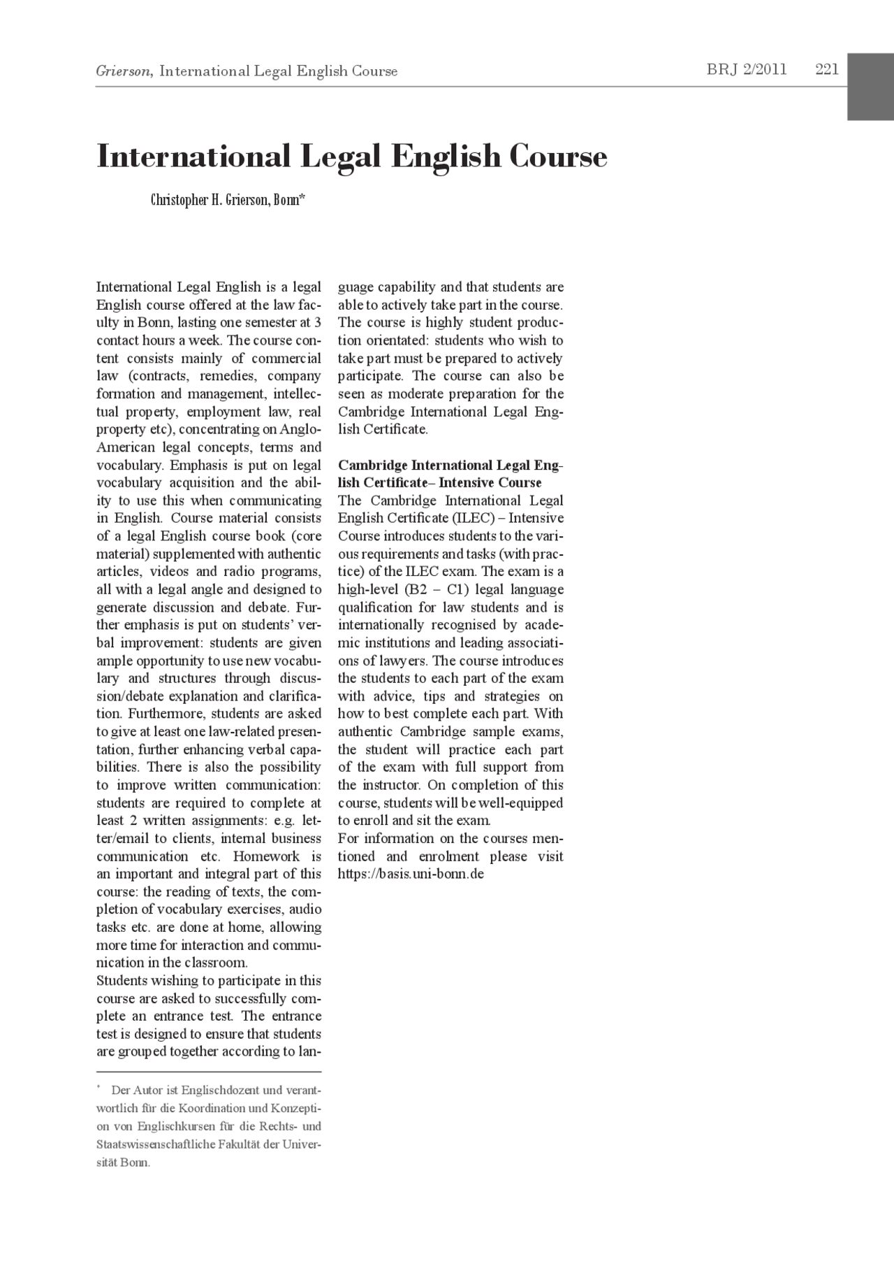 International Legal English Course | Study notes Legal English | Docsity