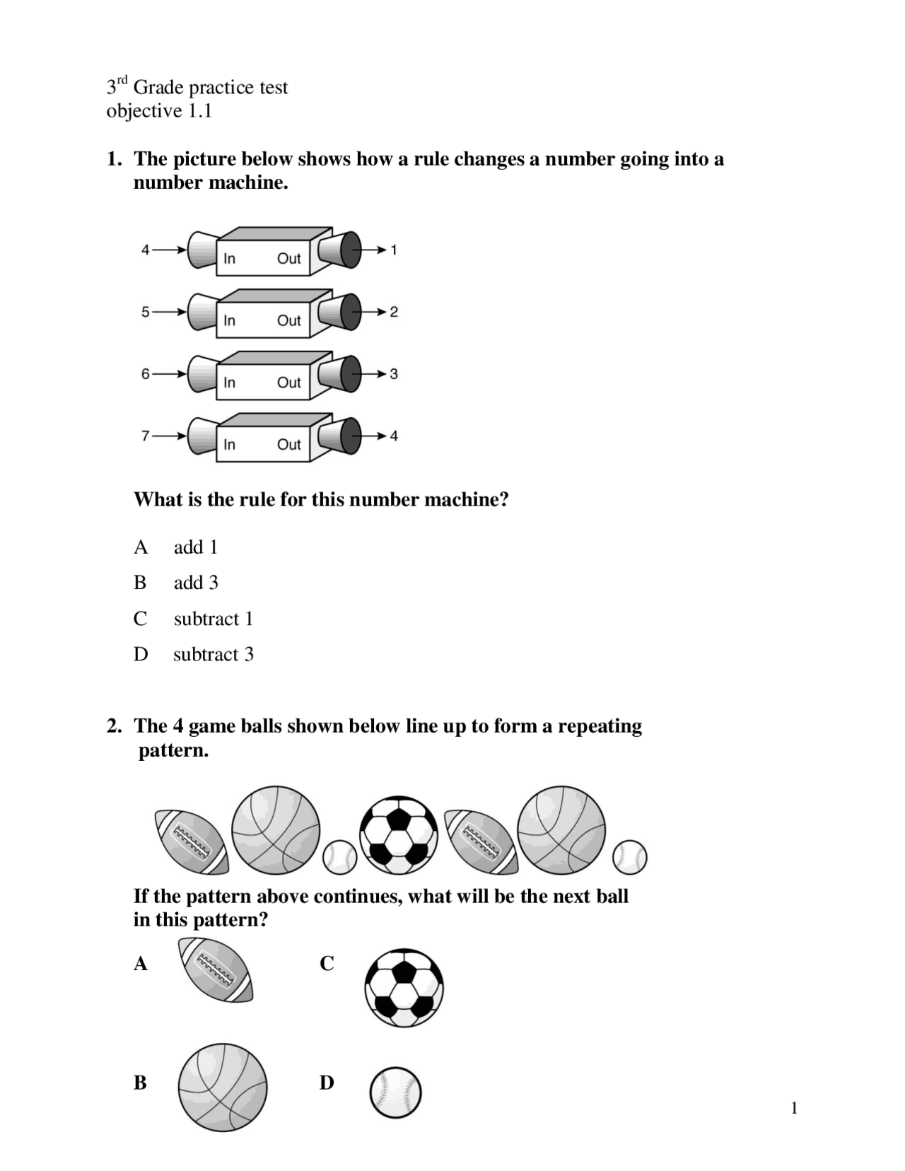 3rd Grade practice test | Lecture notes Science education | Docsity