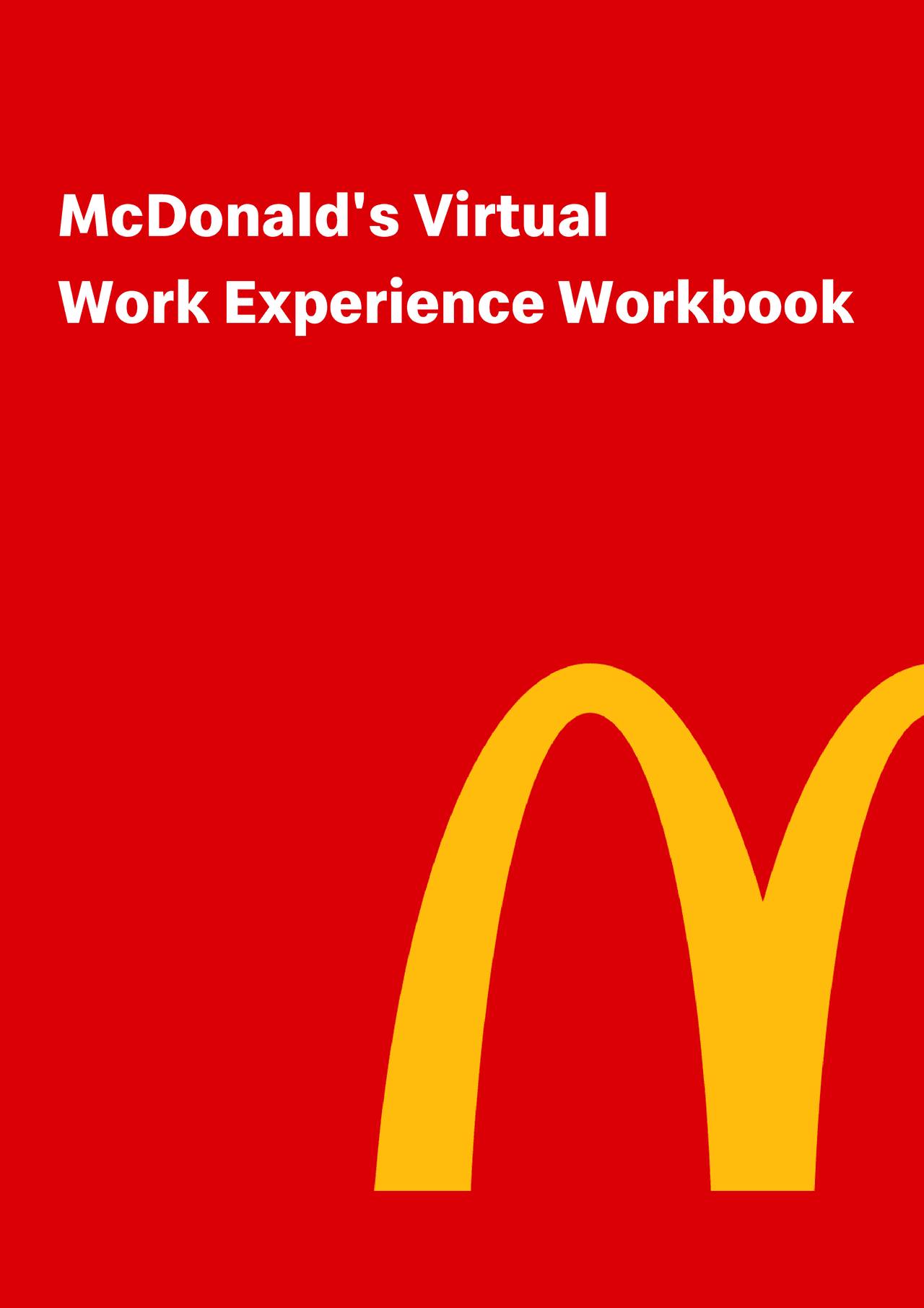 McDonald's Virtual Work Experience Workbook | Lecture notes ...