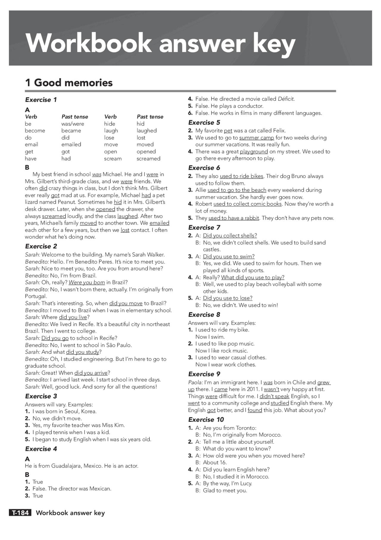 Workbook Answer Key Esquemas Y Mapas Conceptuales Inglés Docsity