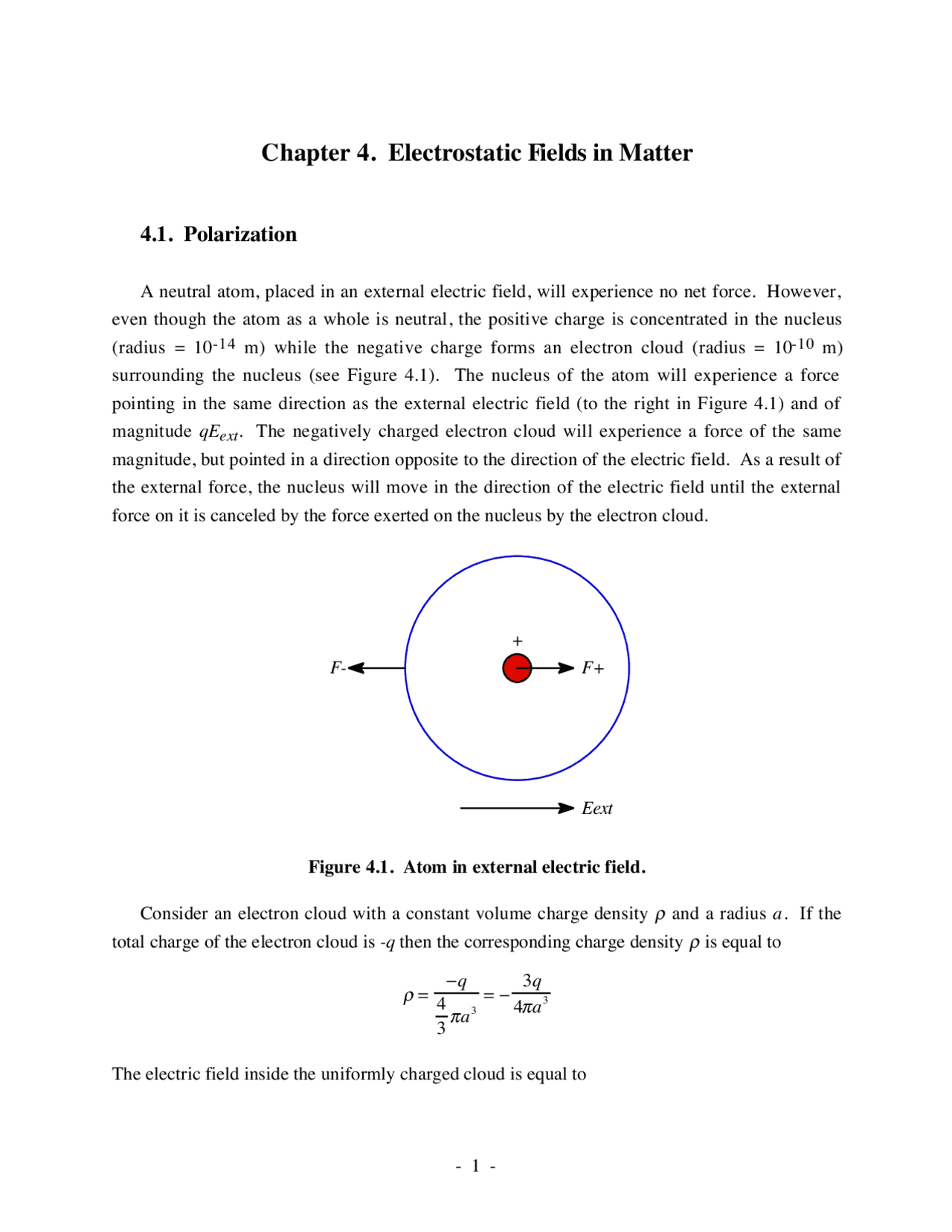 Chapter 4. Electrostatic Fields in Matter | Lecture notes Differential ...