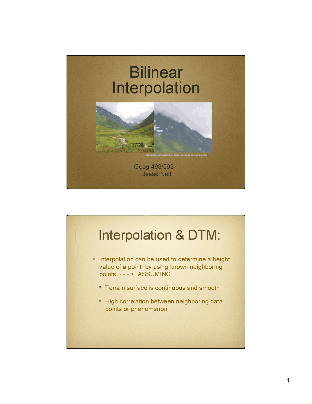 Bilinear Interpolation Exercises Information Systems Docsity
