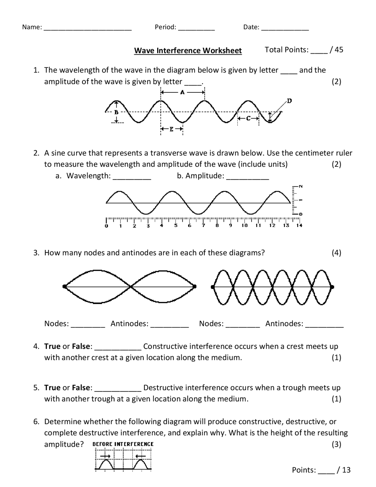 Wave Interference Worksheet What Is Light Wave Interference?