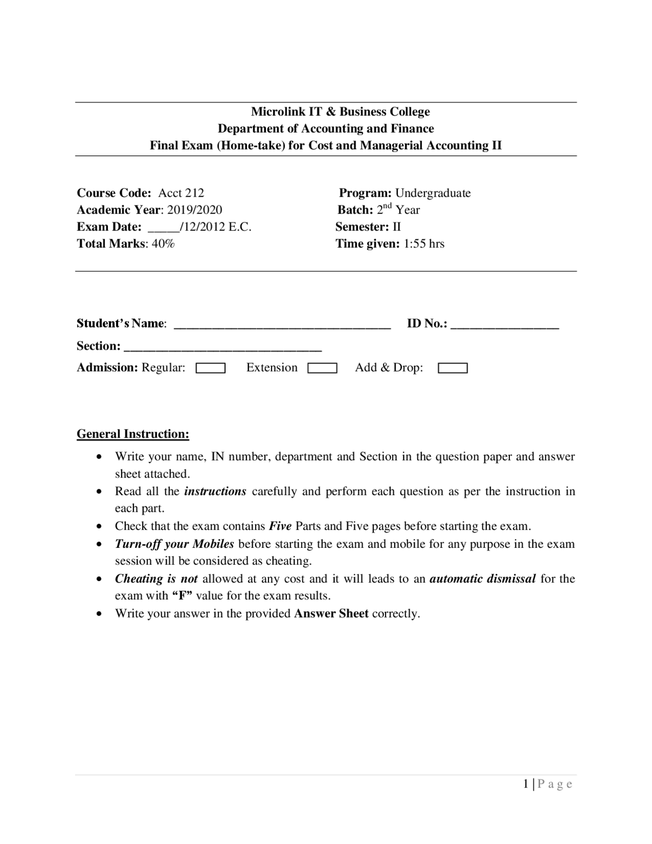 Cost And Managerial Accounting Iipdf Summaries Accounting Docsity