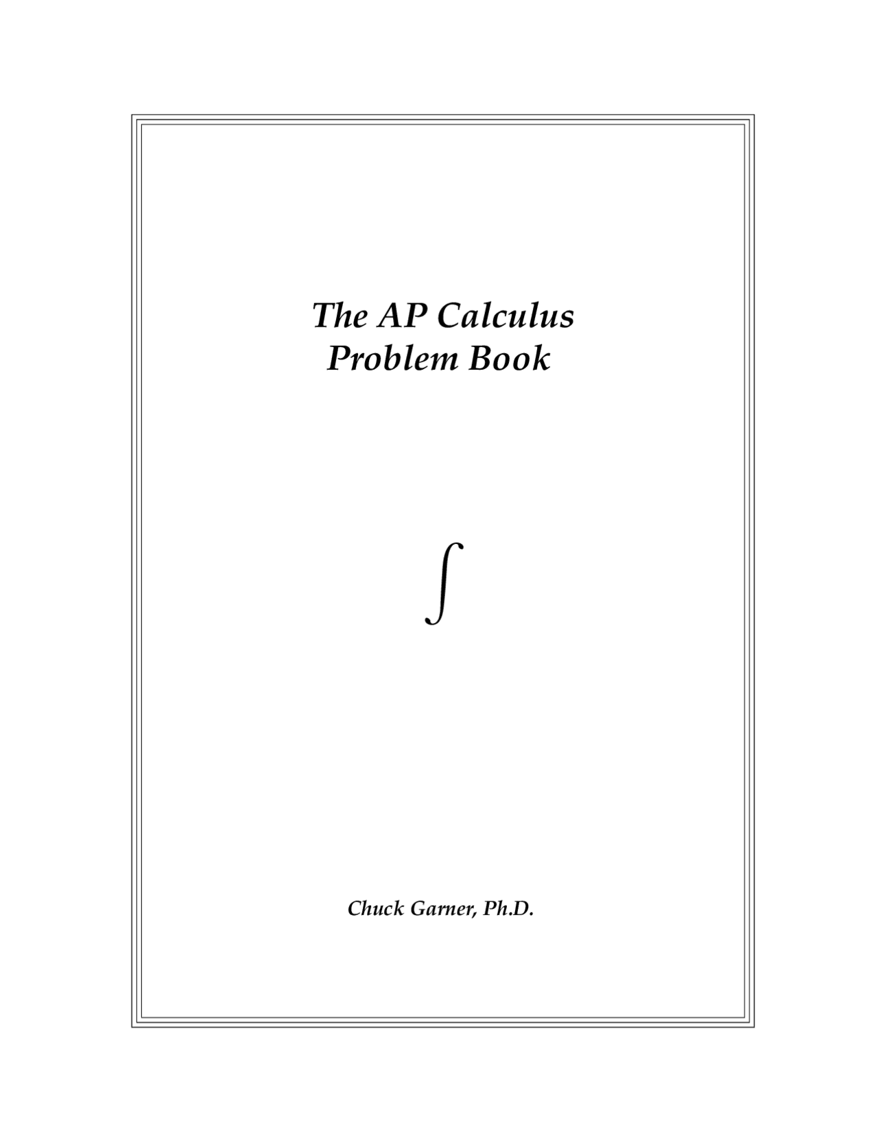The AP Calculus Problem Book ∫ | Slides Calculus | Docsity