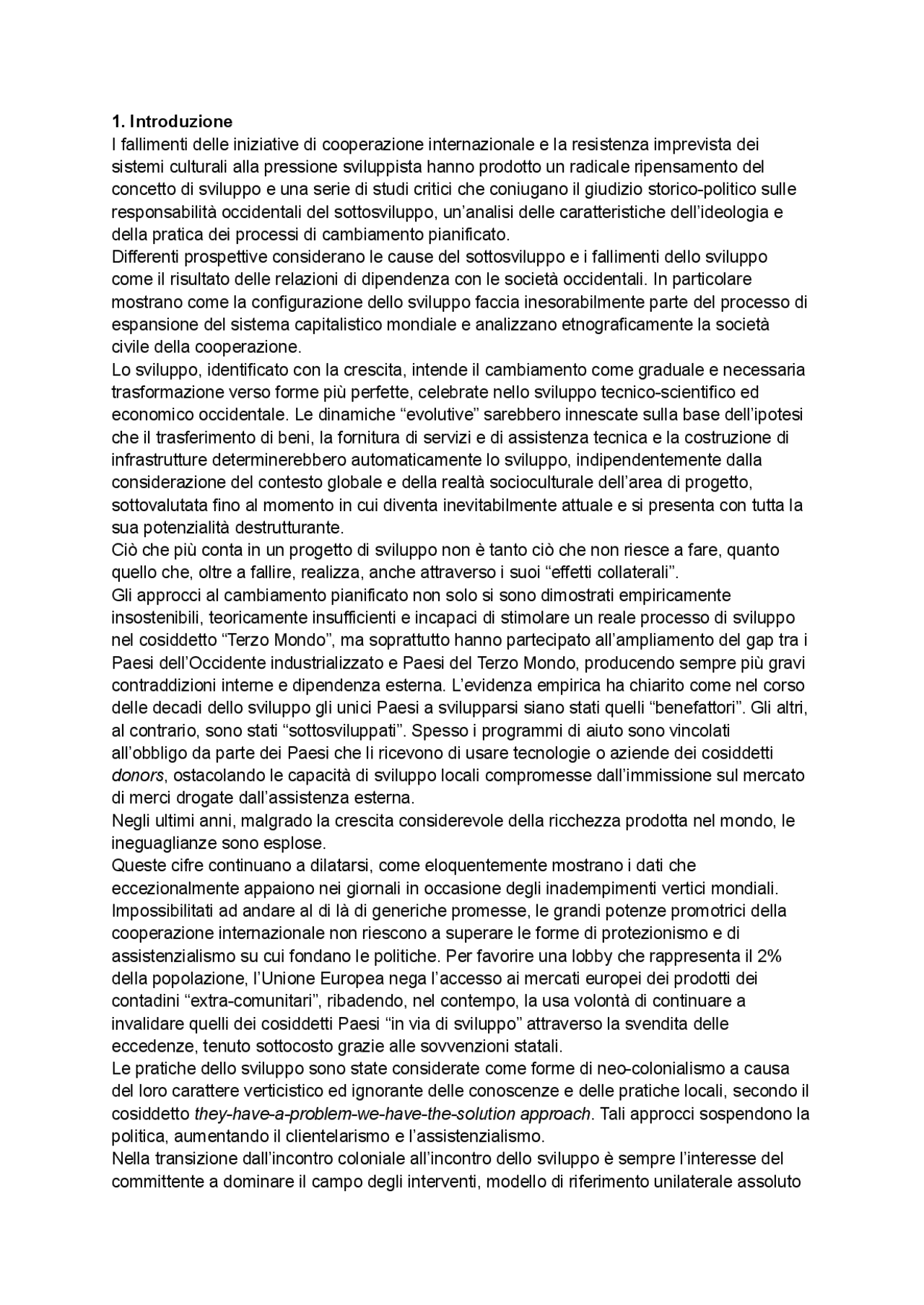 Sviluppo Di Roberto Malighetti Appunti Di Geografia Docsity