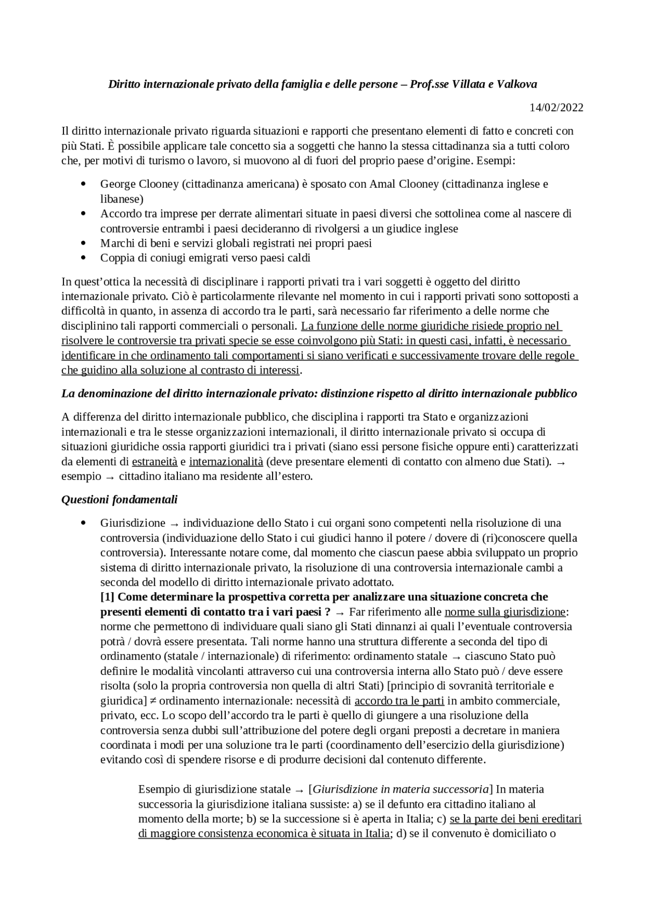 Appunti Completi Del Corso Di Diritto Internazionale Privato Aa 2021
