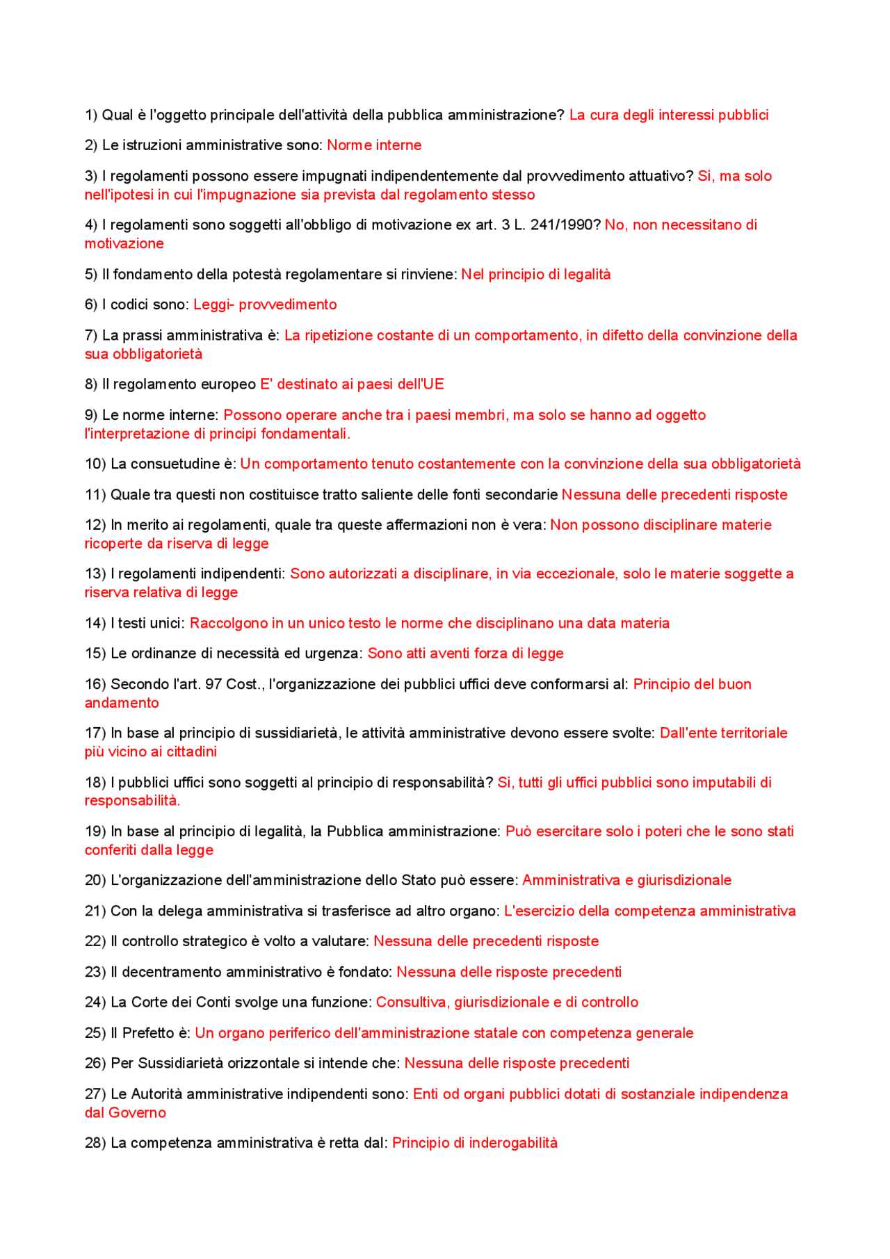 Diritto Amministrativo 9 Cfu Risposte Columbus Academy Prove Desame