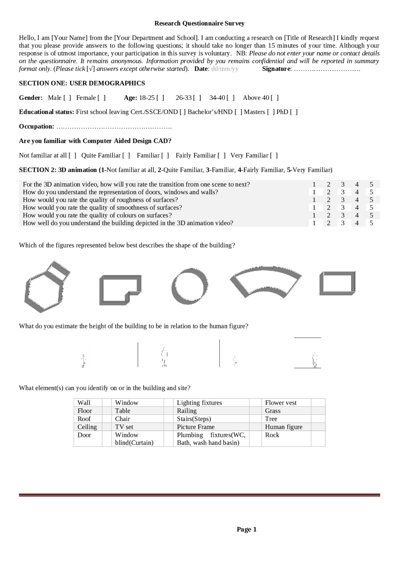Cad Animation Research Questionnaire Quizzes Architecture Docsity