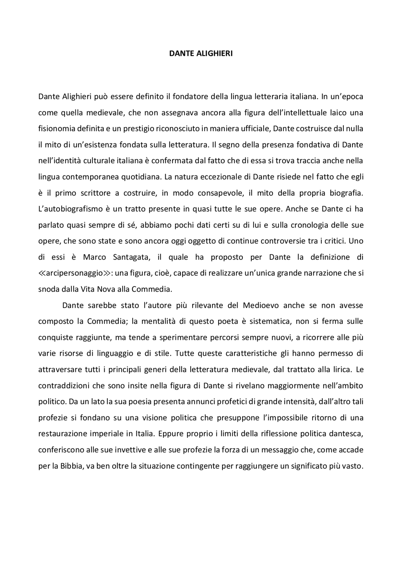 DANTE ALIGHIERI VITA E OPERE | Schemi e mappe concettuali di Italiano ...