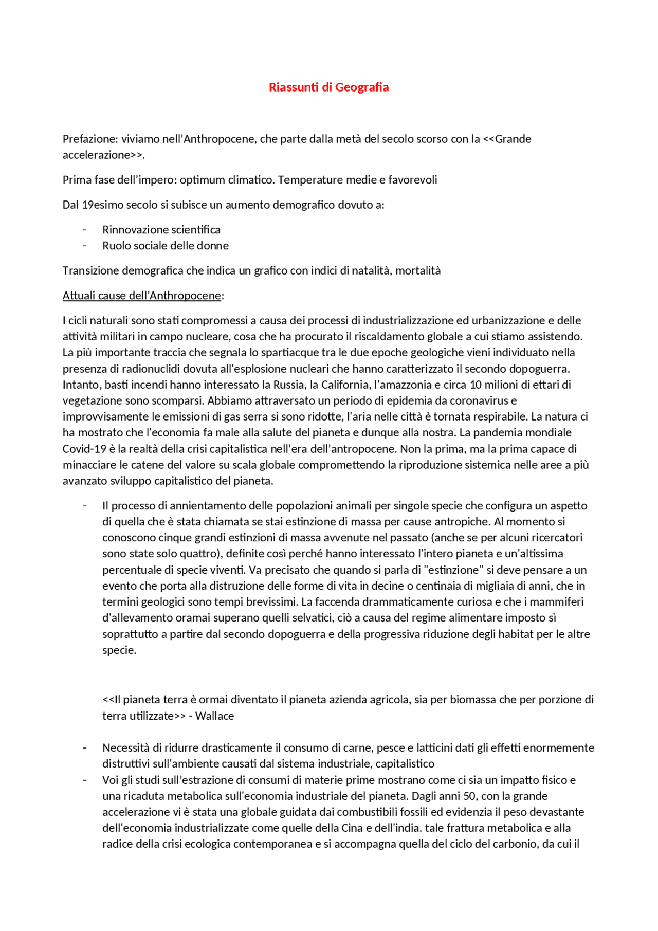 Riassunto libro Anthropocene I.Angus | Dispense di Geografia - Docsity