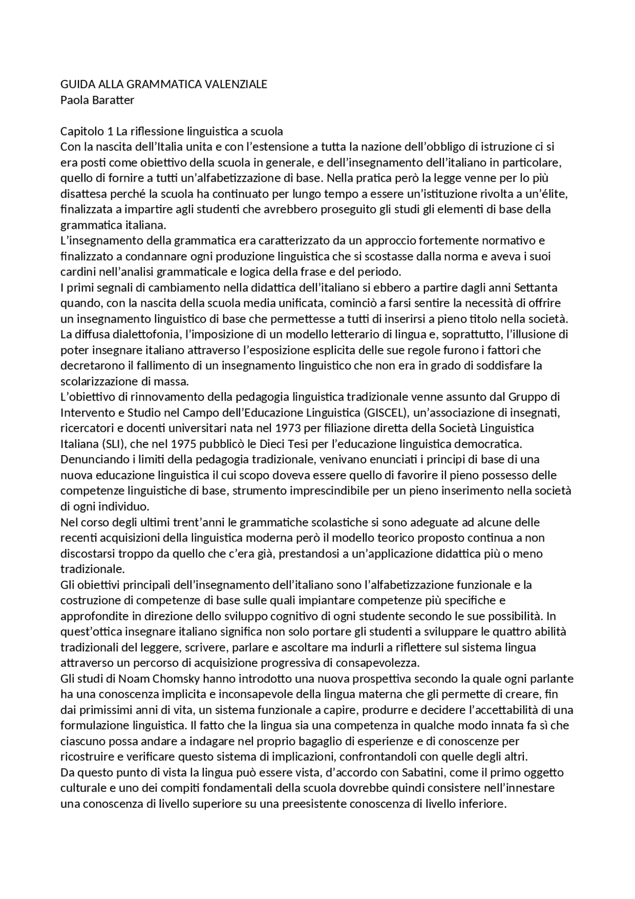 Guida Alla Grammatica Valenziale Schemi E Mappe Concettuali Di