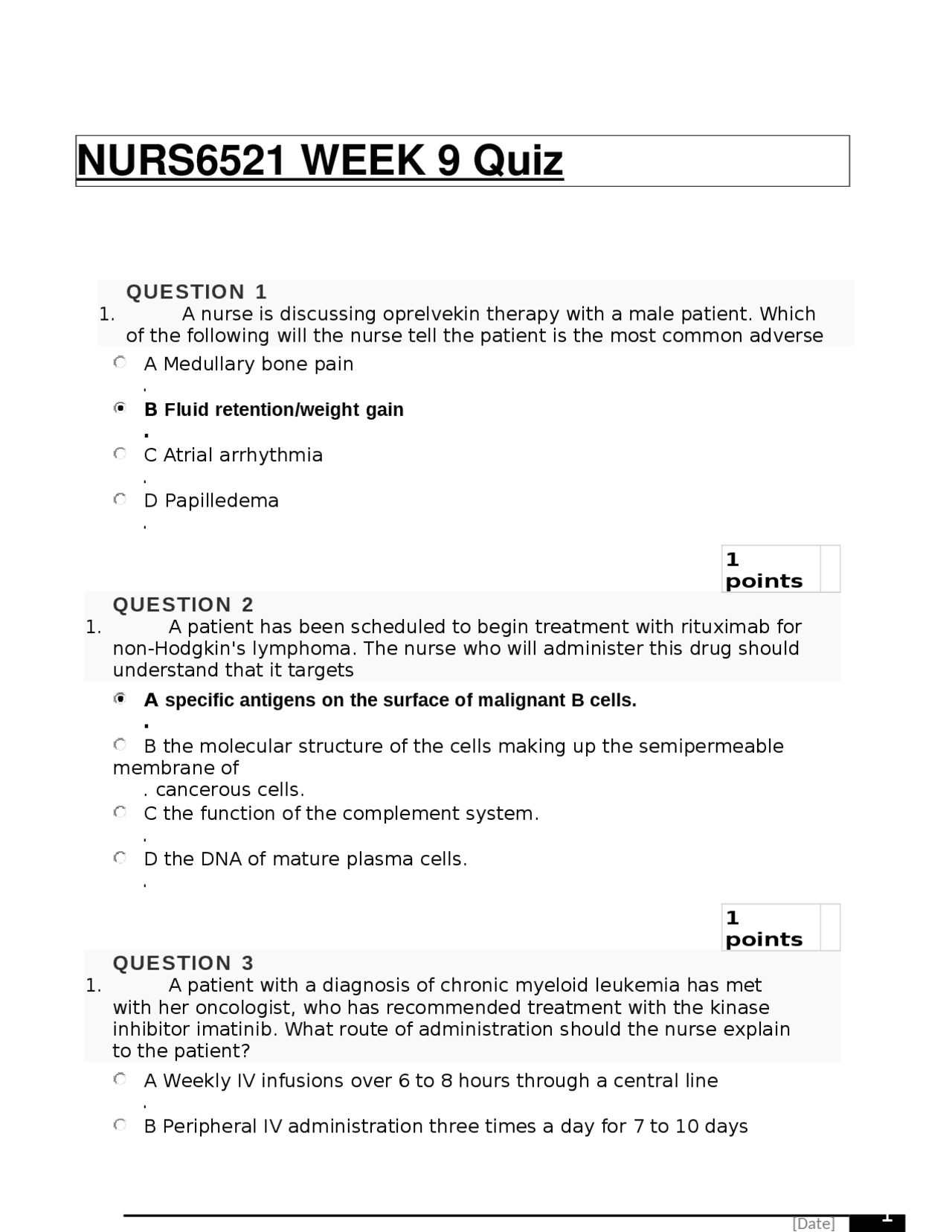 Nurs6521 Week 9 Quiz Exam Elaborations Questions And Answers Walden