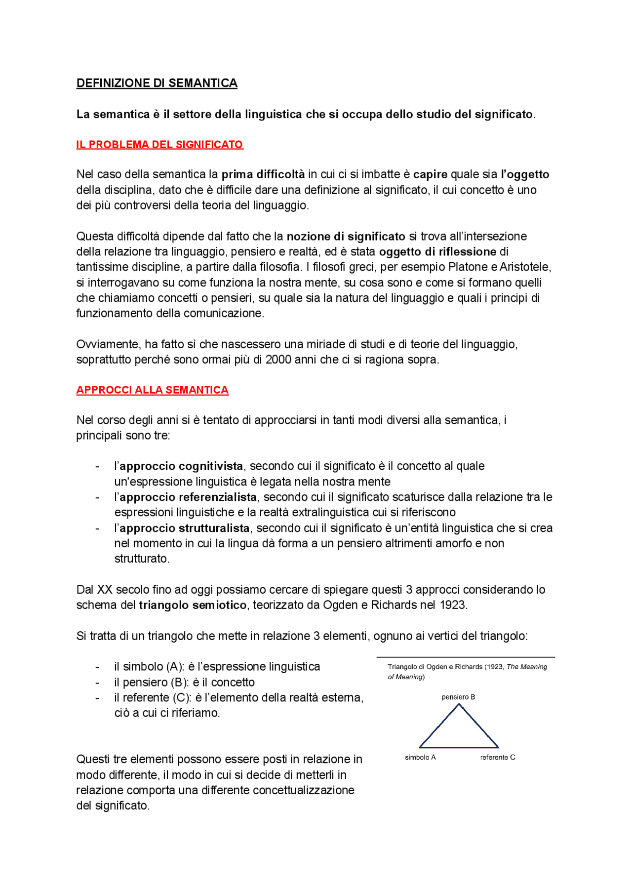 Riassunto Manuale "Lessico e semantica" di F. Casadei (30 e lode) | Appunti di Glottologia | Docsity