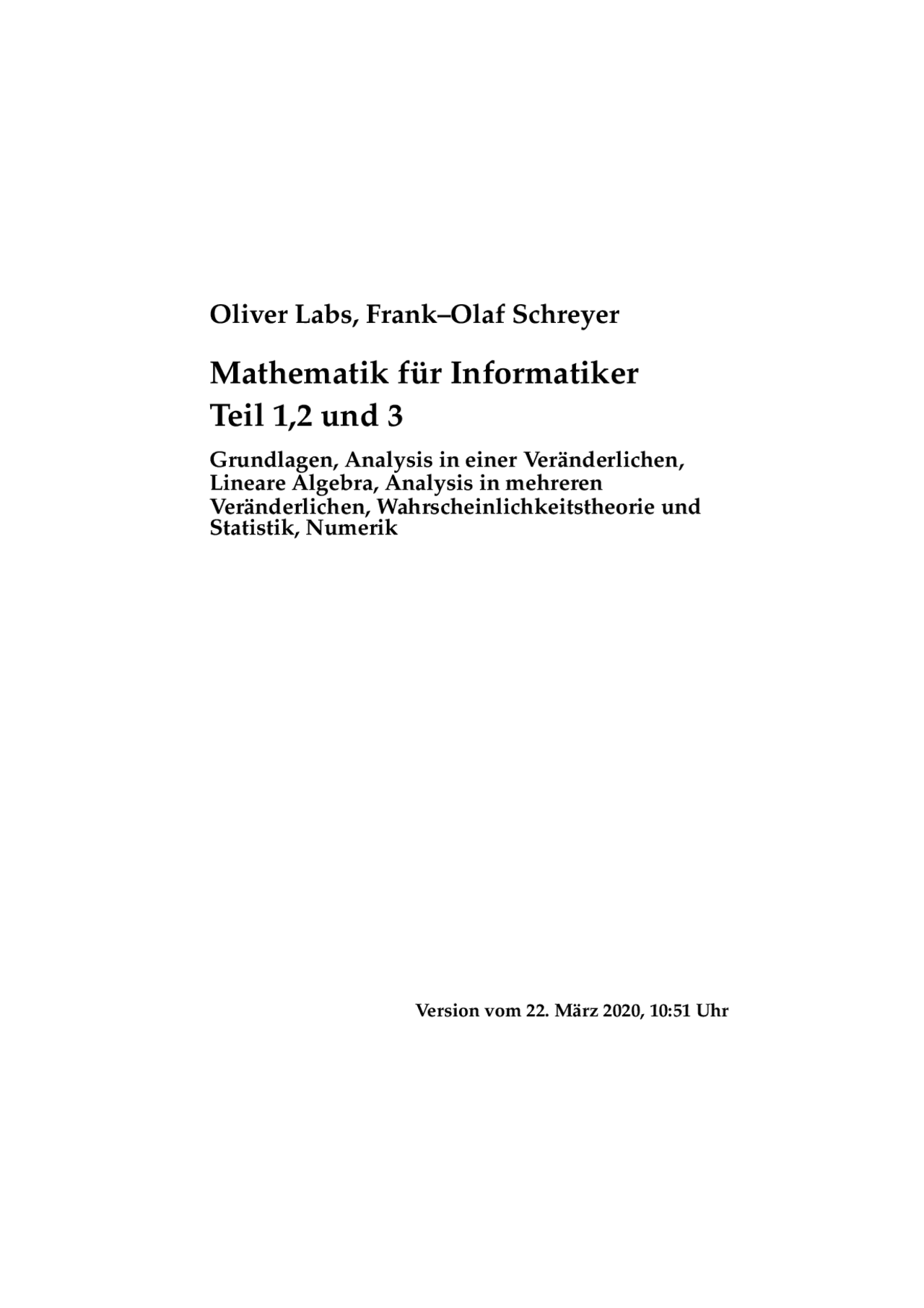 Mathematik Für Informatiker Teil 12 Und 3 Skripte Mathematik Docsity