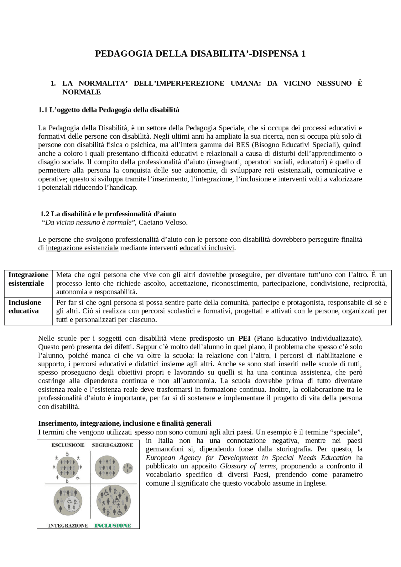 Dispense Esame Pedagogia Disabilità Schemi E Mappe Concettuali Di