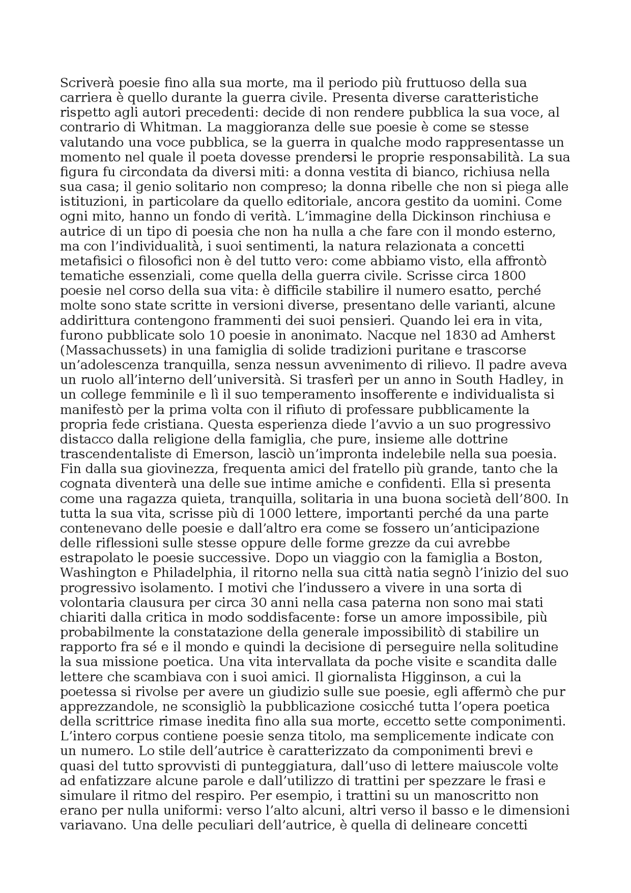 Emily Dickinson - this is my letter to the world | Appunti di ...