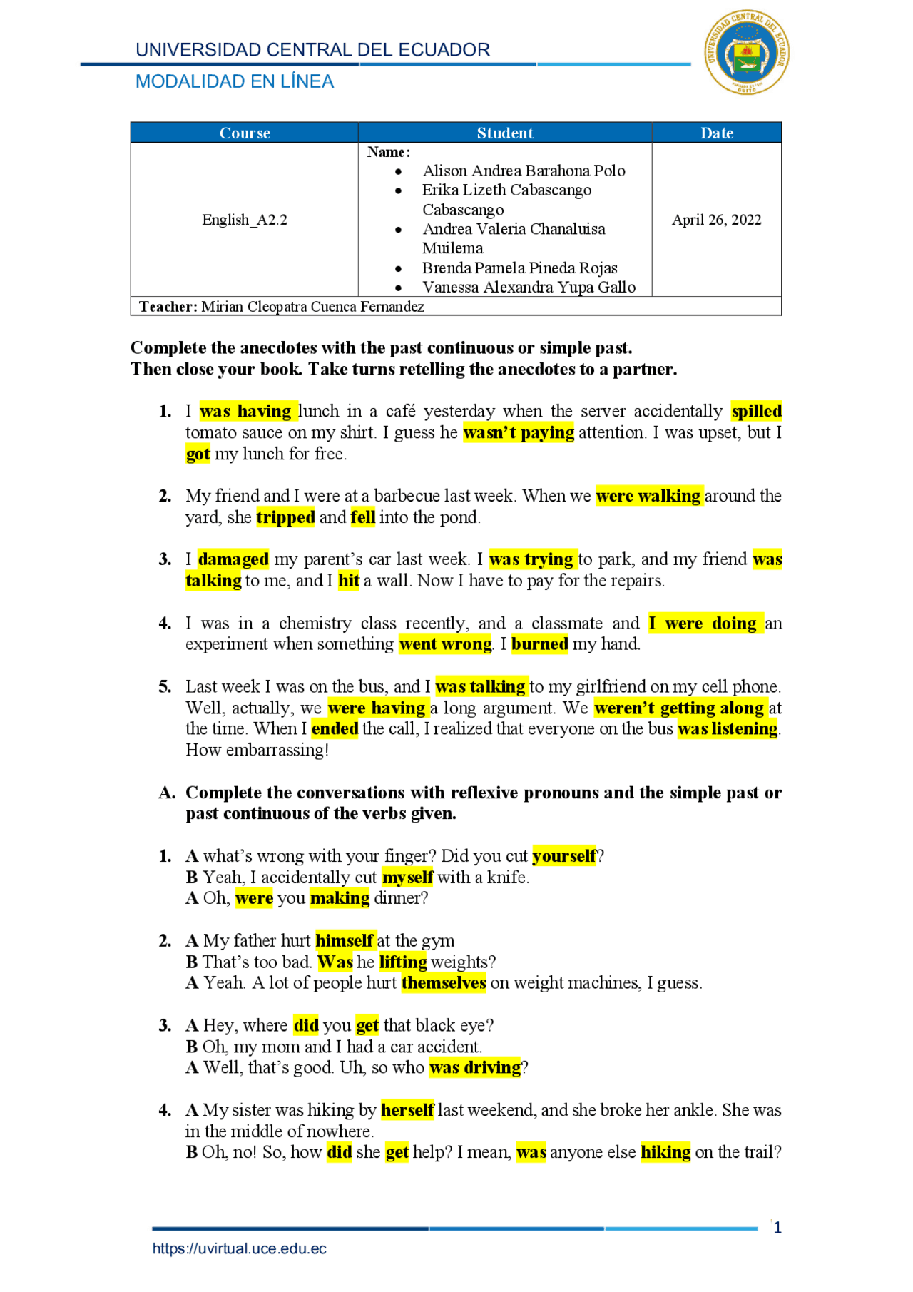 Homework Para Poder Repasar En Casa Apuntes De Idioma Inglés Docsity
