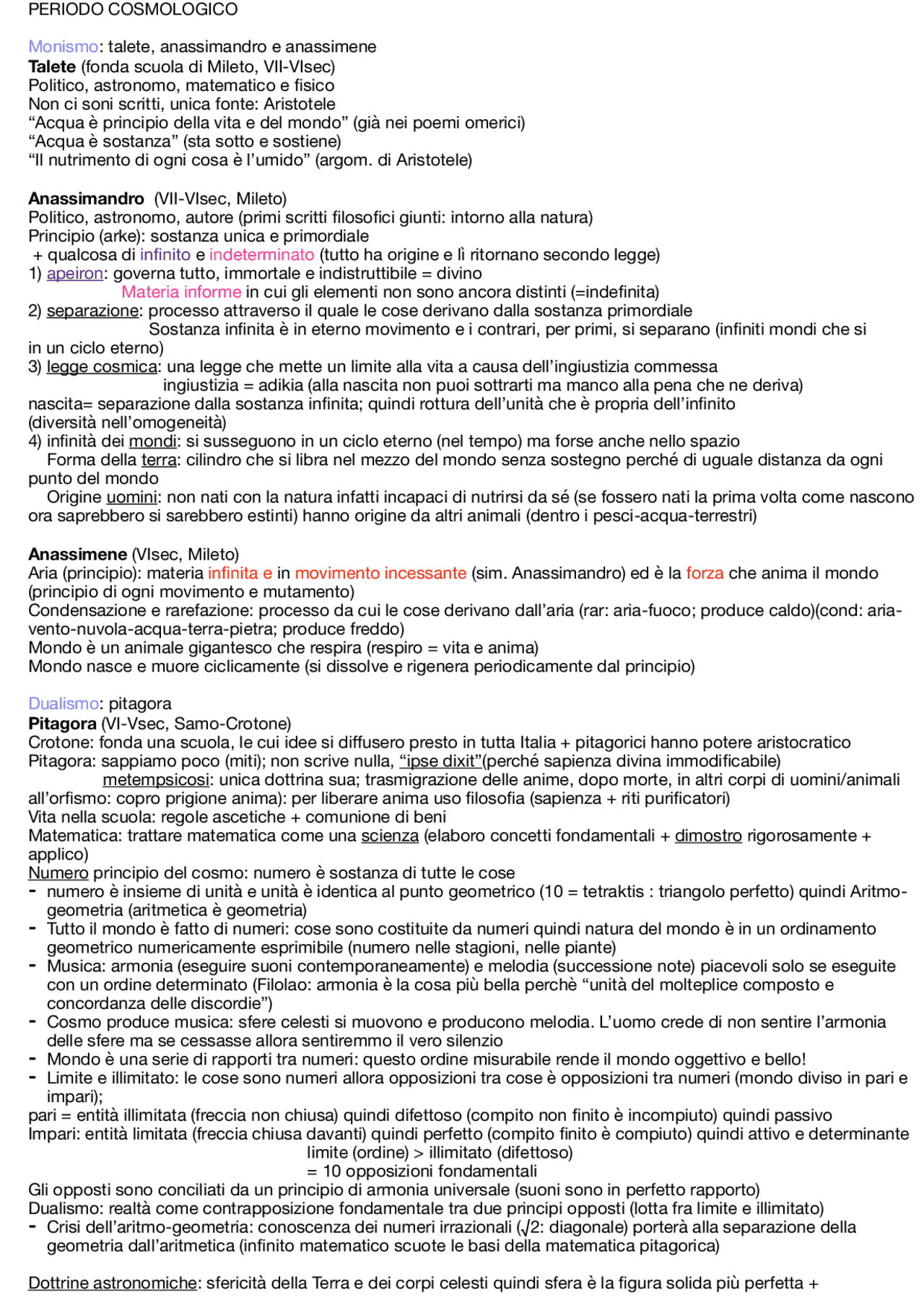 Da Talete A Democrito Appunti Di Filosofia Docsity