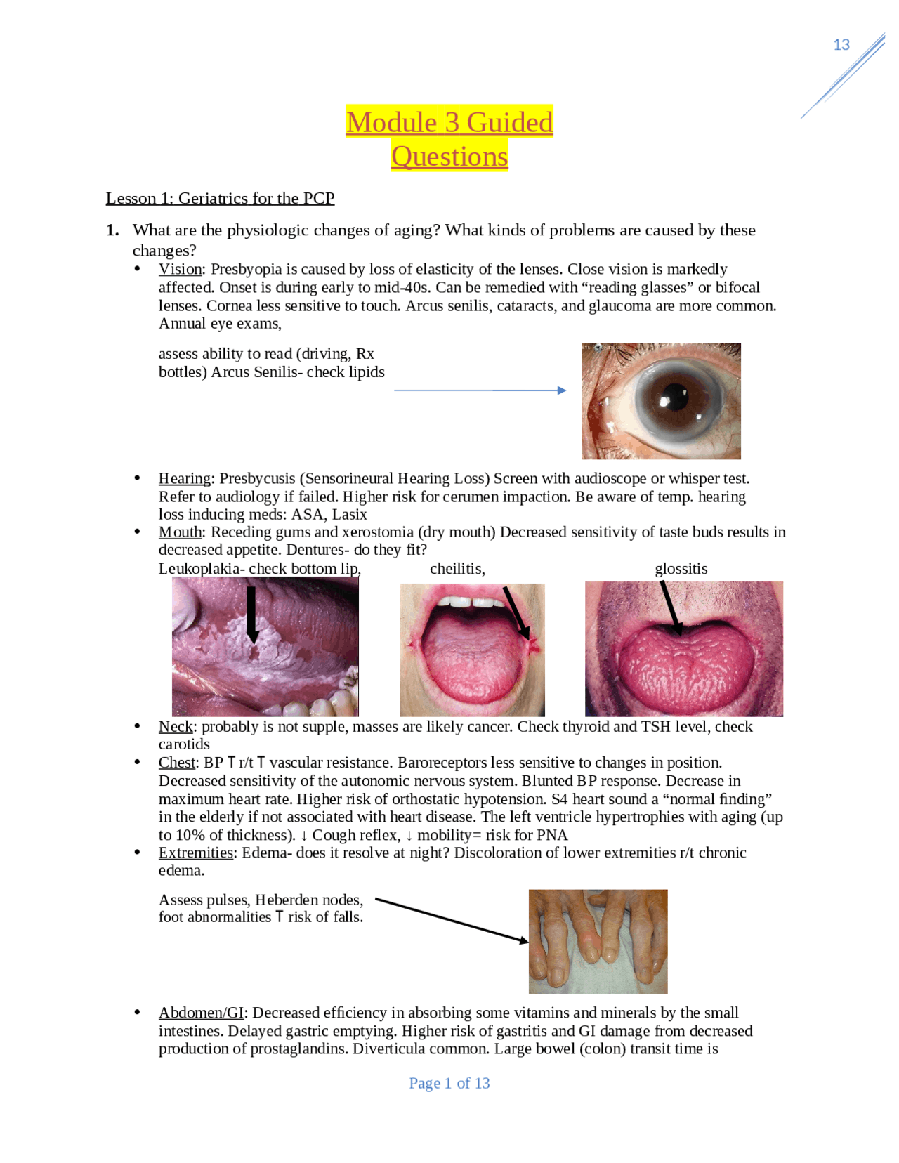 NURS 5333 - Module 3 Guided Questions (with Answers). Study Guide ...