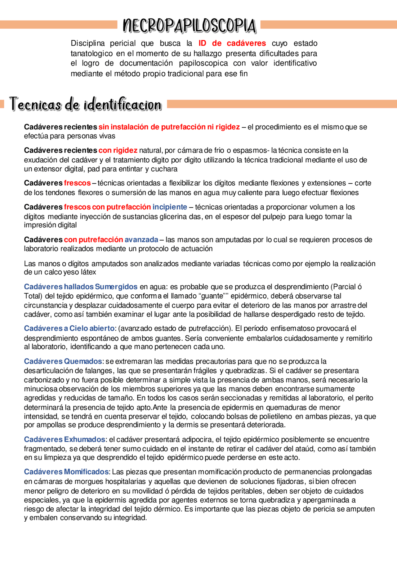 Papiloscopia y rastros | Apuntes de Criminología | Docsity