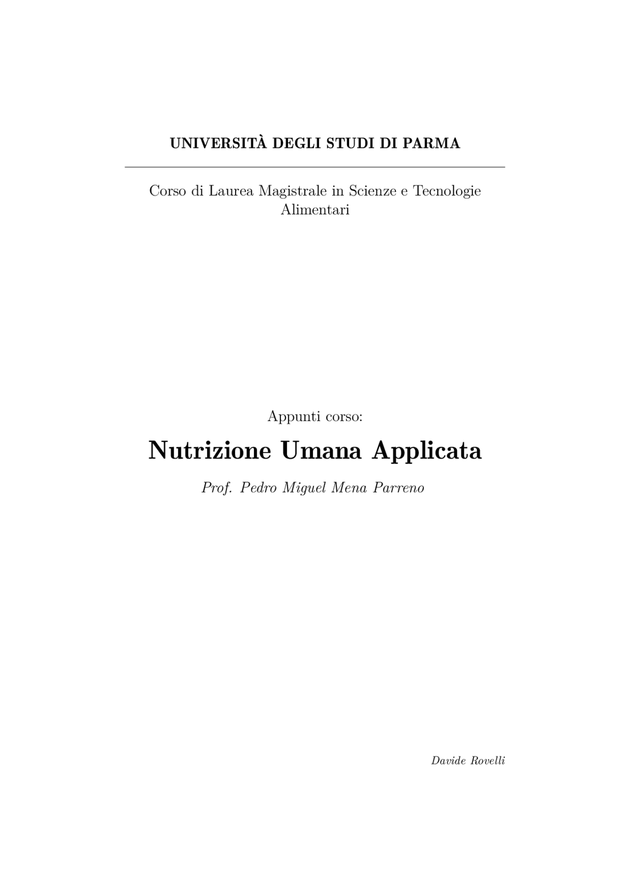 Nutrizione Umana Applicata Appunti Di Scienze Degli Alimenti E Della