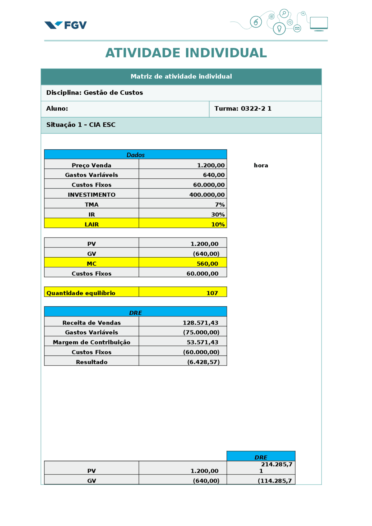 Gestão De Custos Materia Exercícios Gestão De Custos Docsity