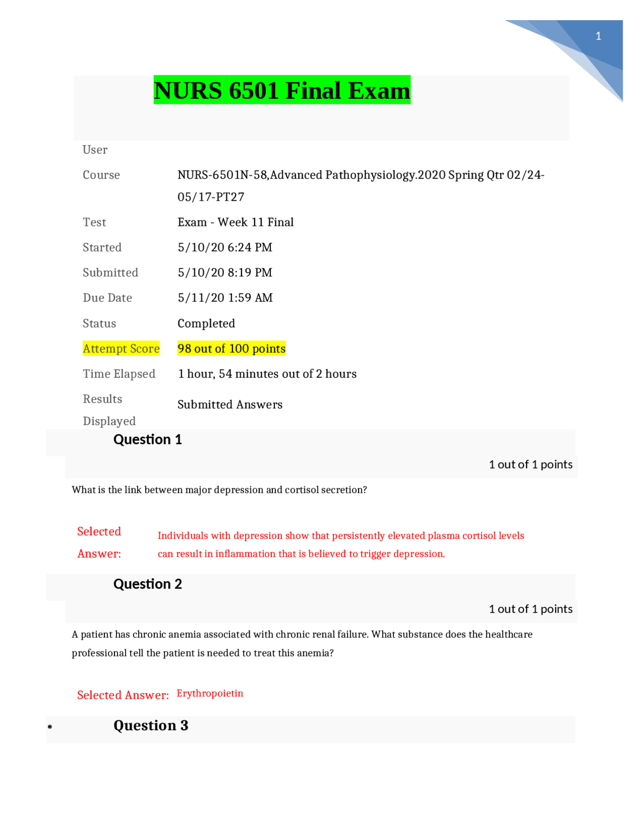 Nurs 6501 midterm exam 4 versions with 400 questions with correct ...