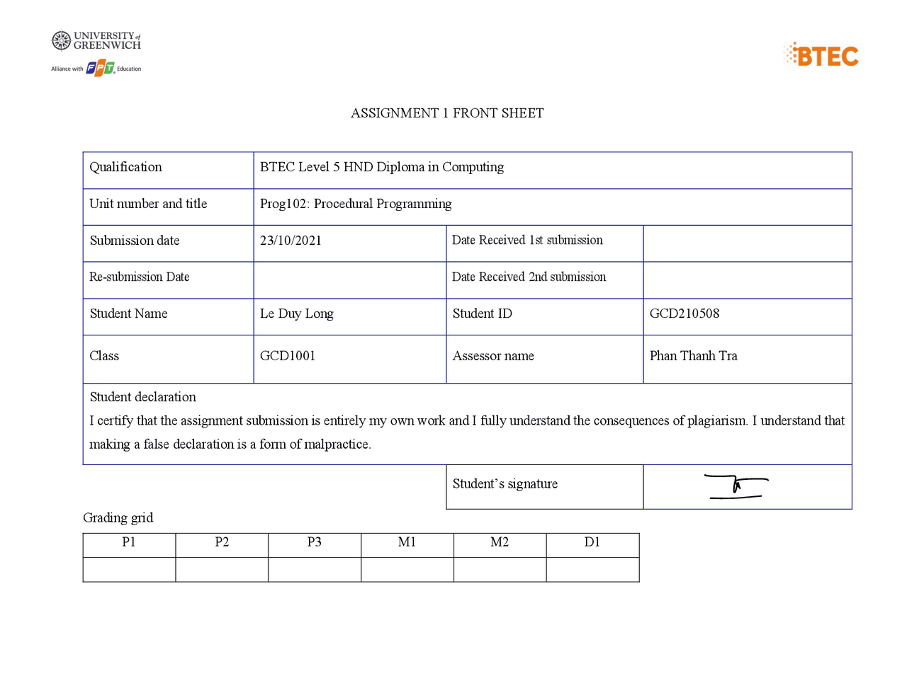 Proceduralprogrammingasm2greenwich2022 Assignments Computer Science Docsity