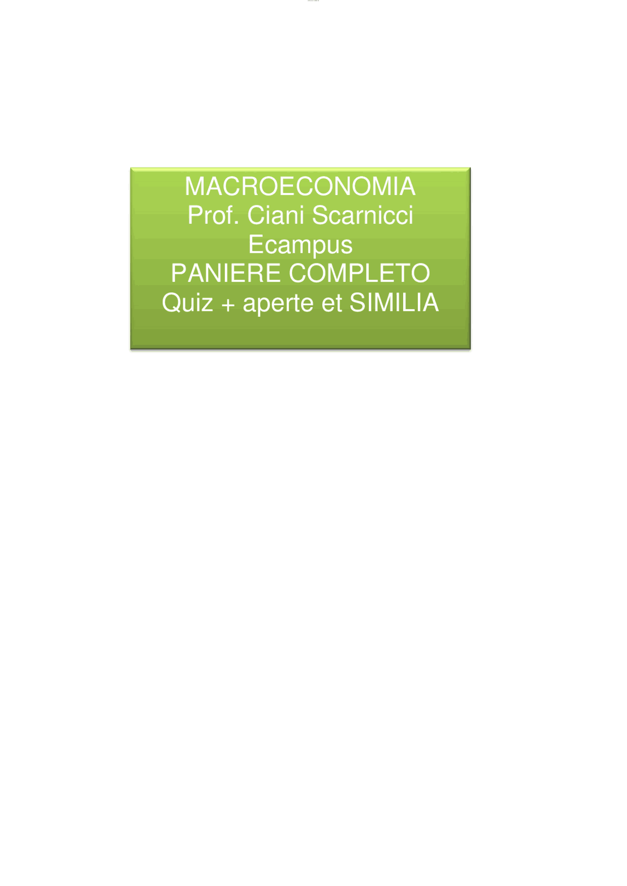 Paniere Macroeconomia Profssa Scarnicci Ciani Completo Quiz